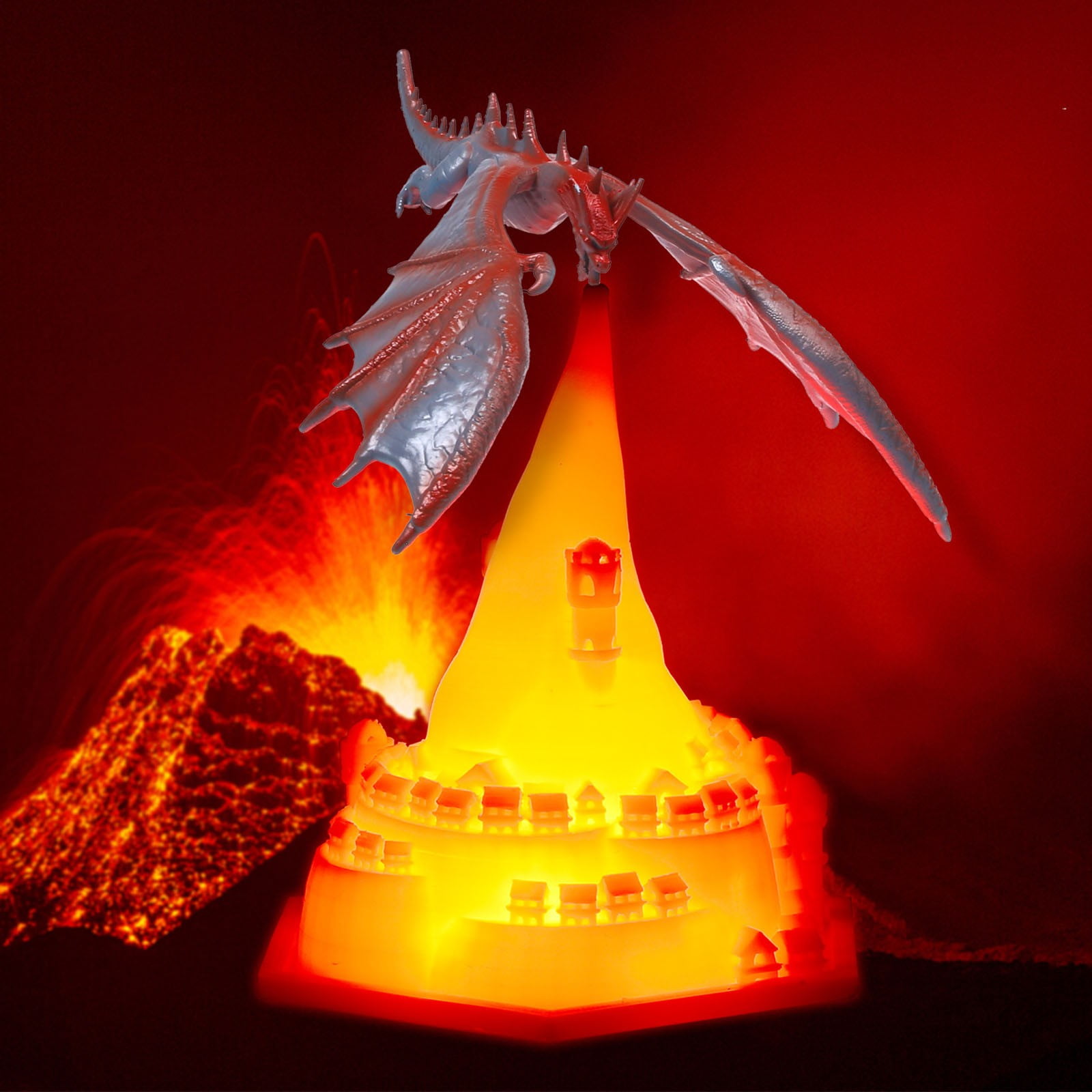 Summercome Fire Dragon Lamp Light, 3D Printed Dragon Breathes Fire ...