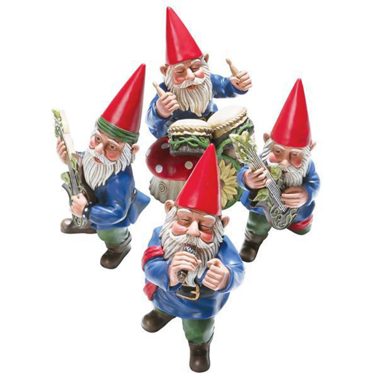 Summercome Gnomes Fairy Resin Statues Set, Happy Gnomes Dancing ...