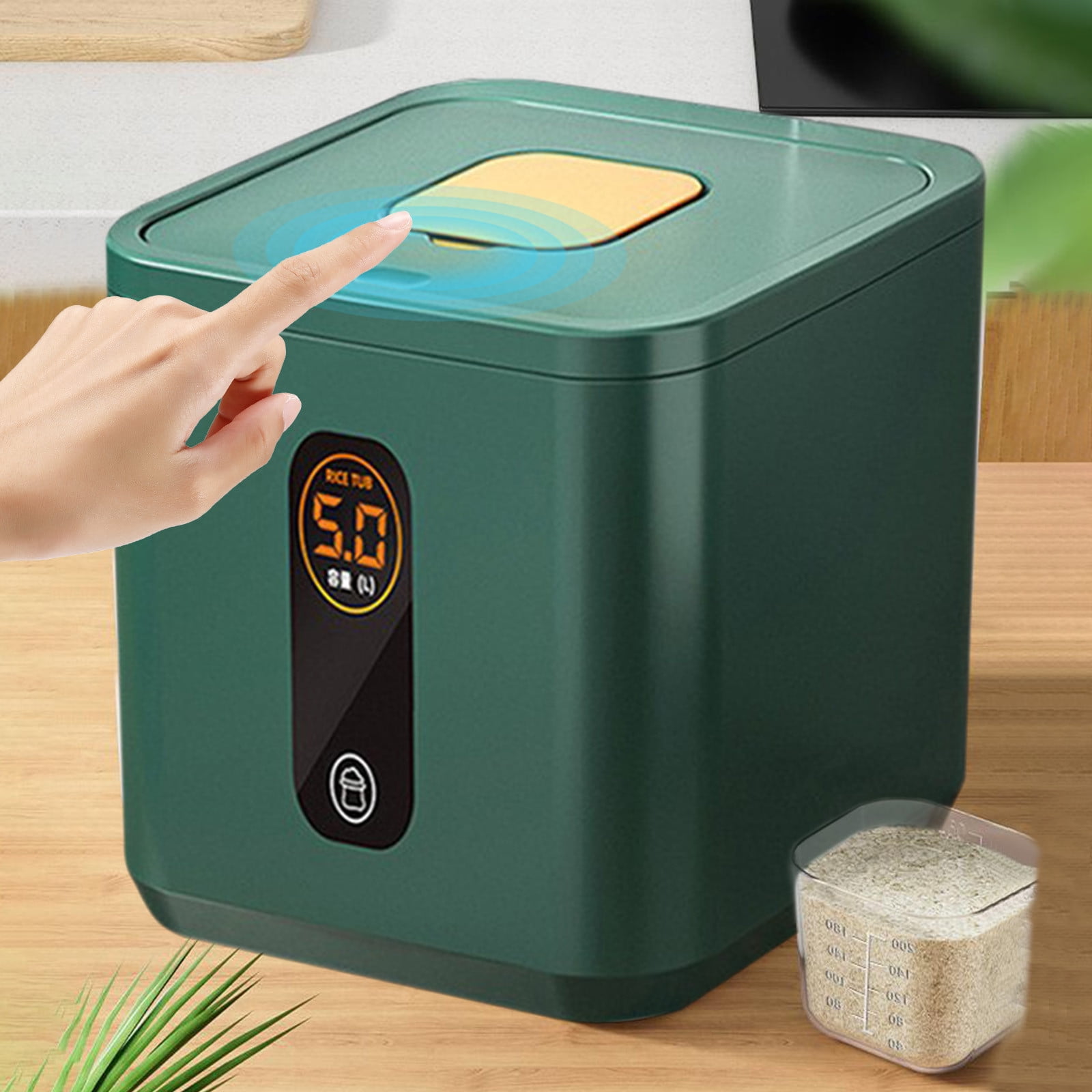 Summercome Grain Rice Storage Bin, Food Containers with Measuring Cup ...