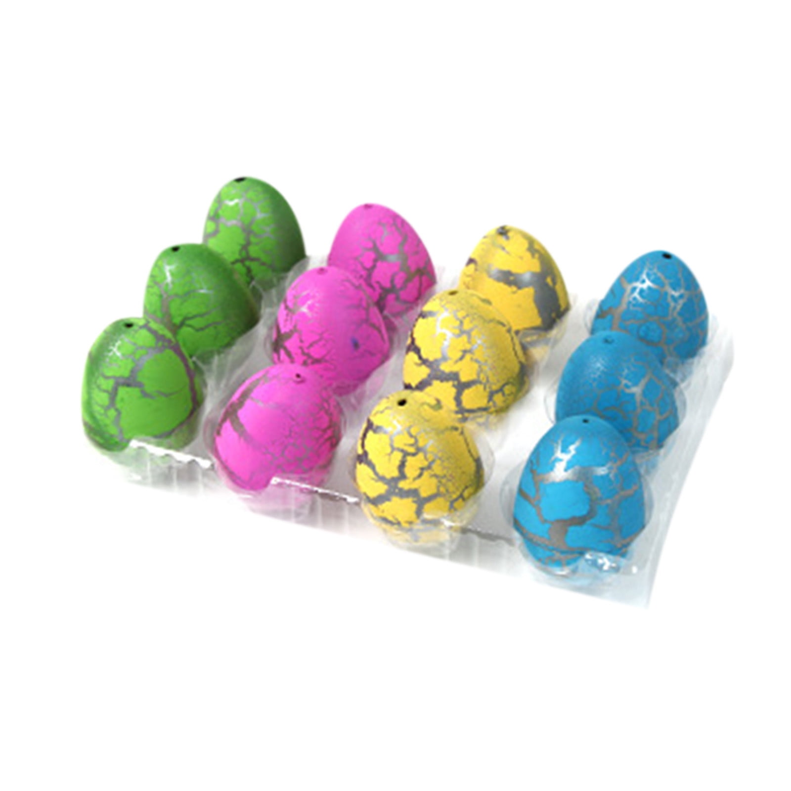 AYKHKYA Hatching Dinosaur Eggs Bulk - Easter Eggs Fillers 12 Packs - Colorful Eggs with Mini ...