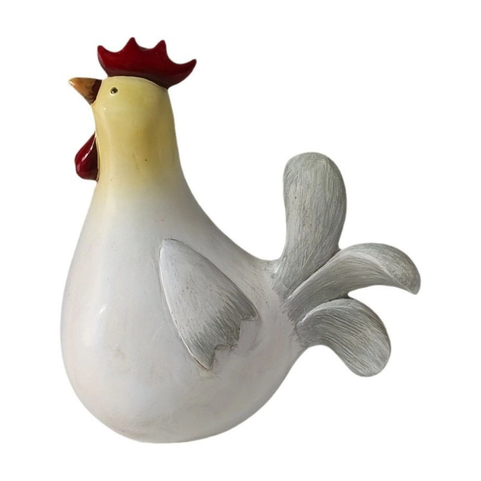 Summercome Mini White Chickens Garden Statue, Roosters Yard Decorations ...