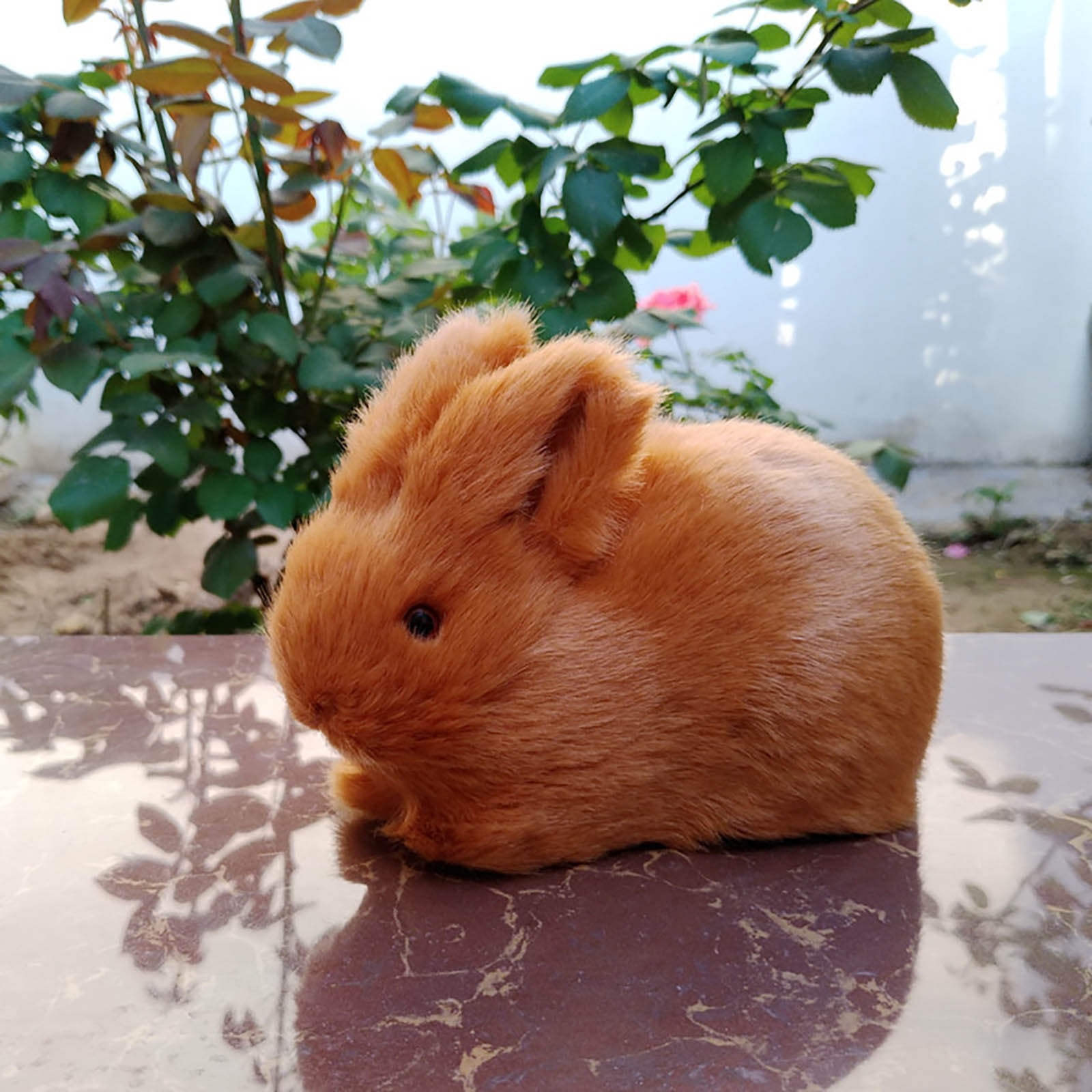 AYKHKYA Plush Rabbit Faux Fur Lifelike Hare Easter Bunny Simulation Toy ...