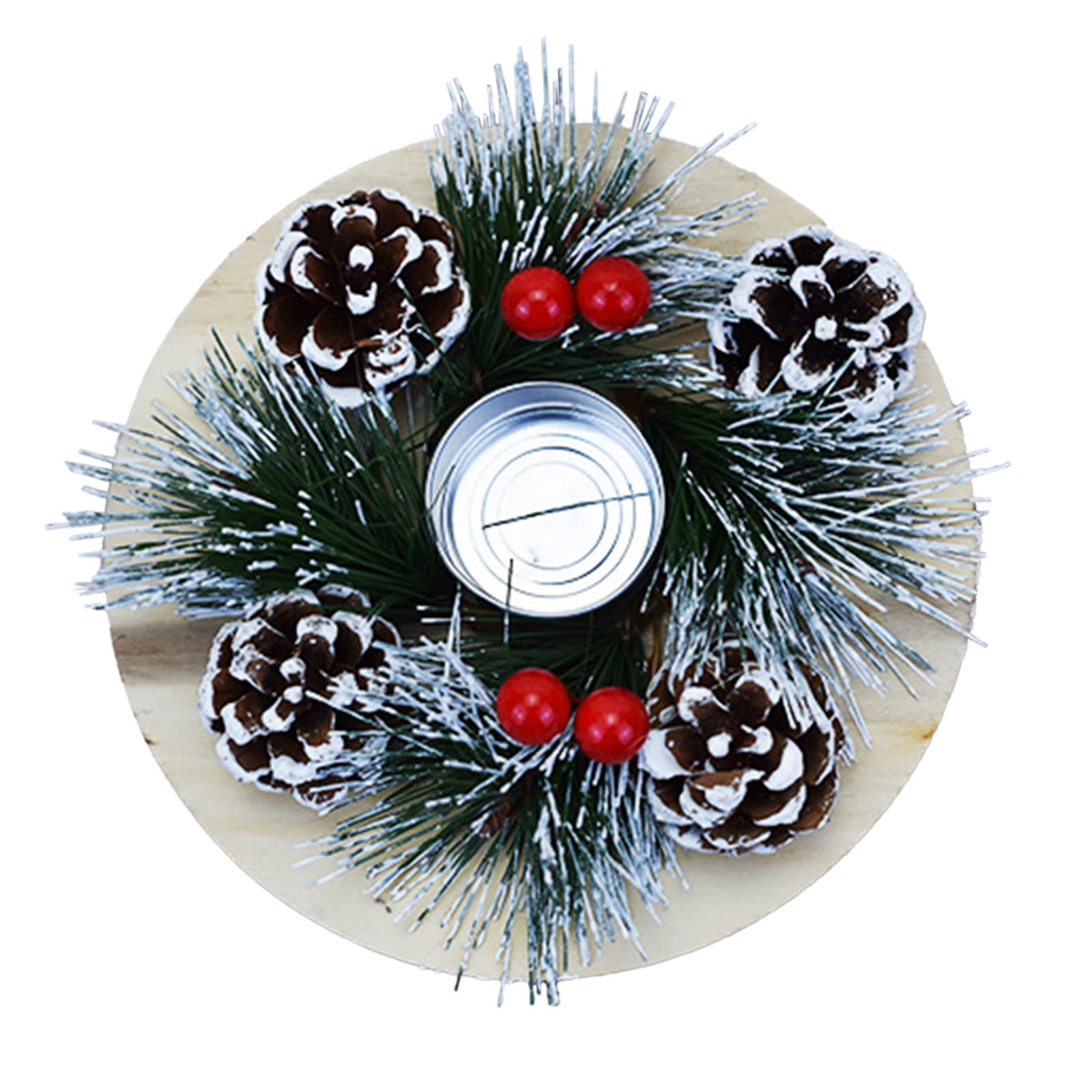 Summercome Small Wreath Candle Ring, Christmas Candlestick Holiday ...