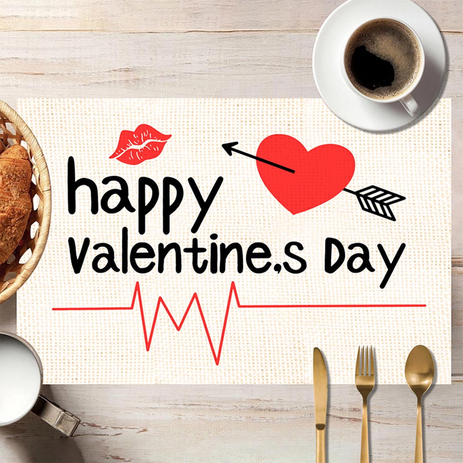 Summercome Valentine's Day Love Heart Valentine Placemats, 12x18 Inch ...
