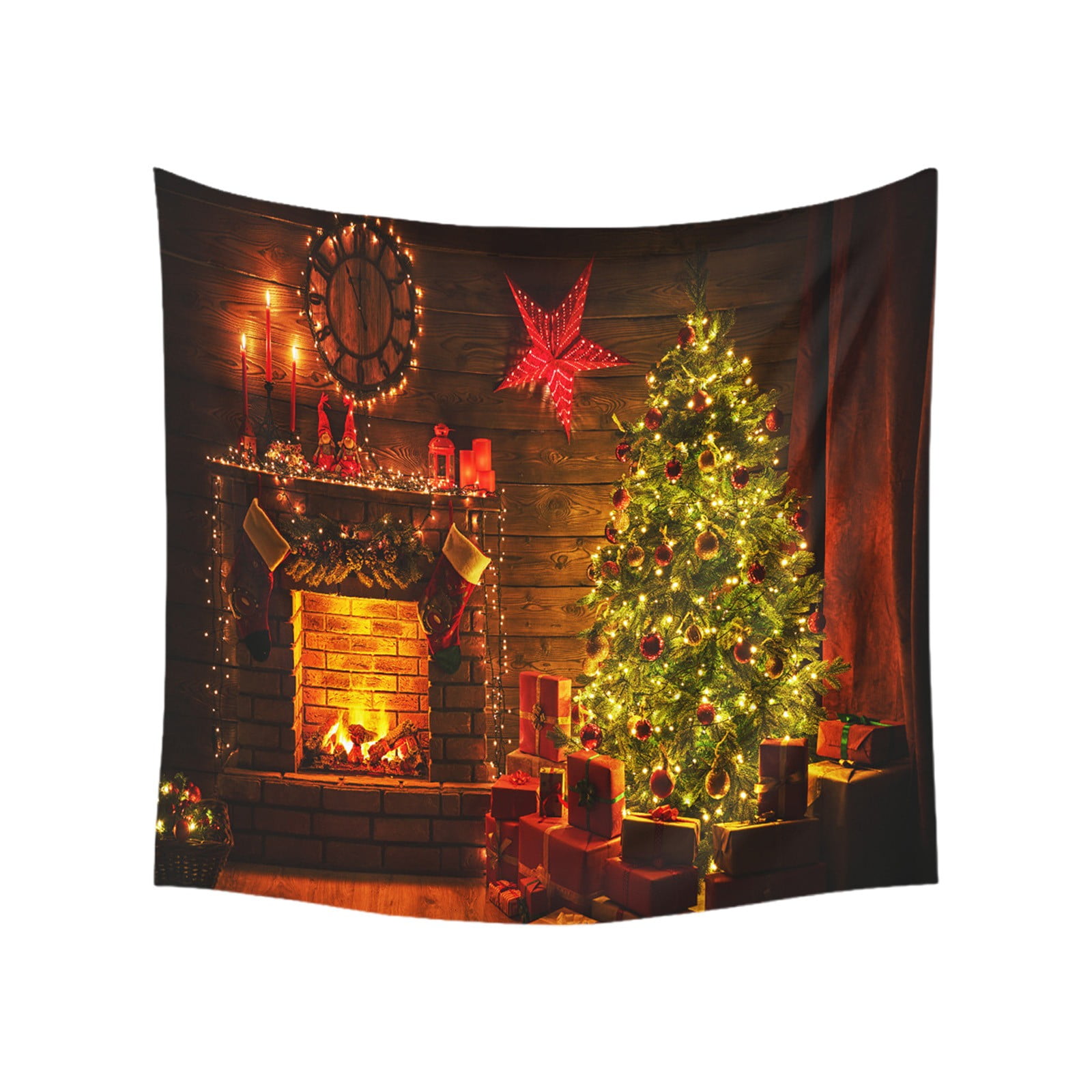 Summercome Wall Tapestry Christmas Colorful Tapestry Backdrop, Xmas ...