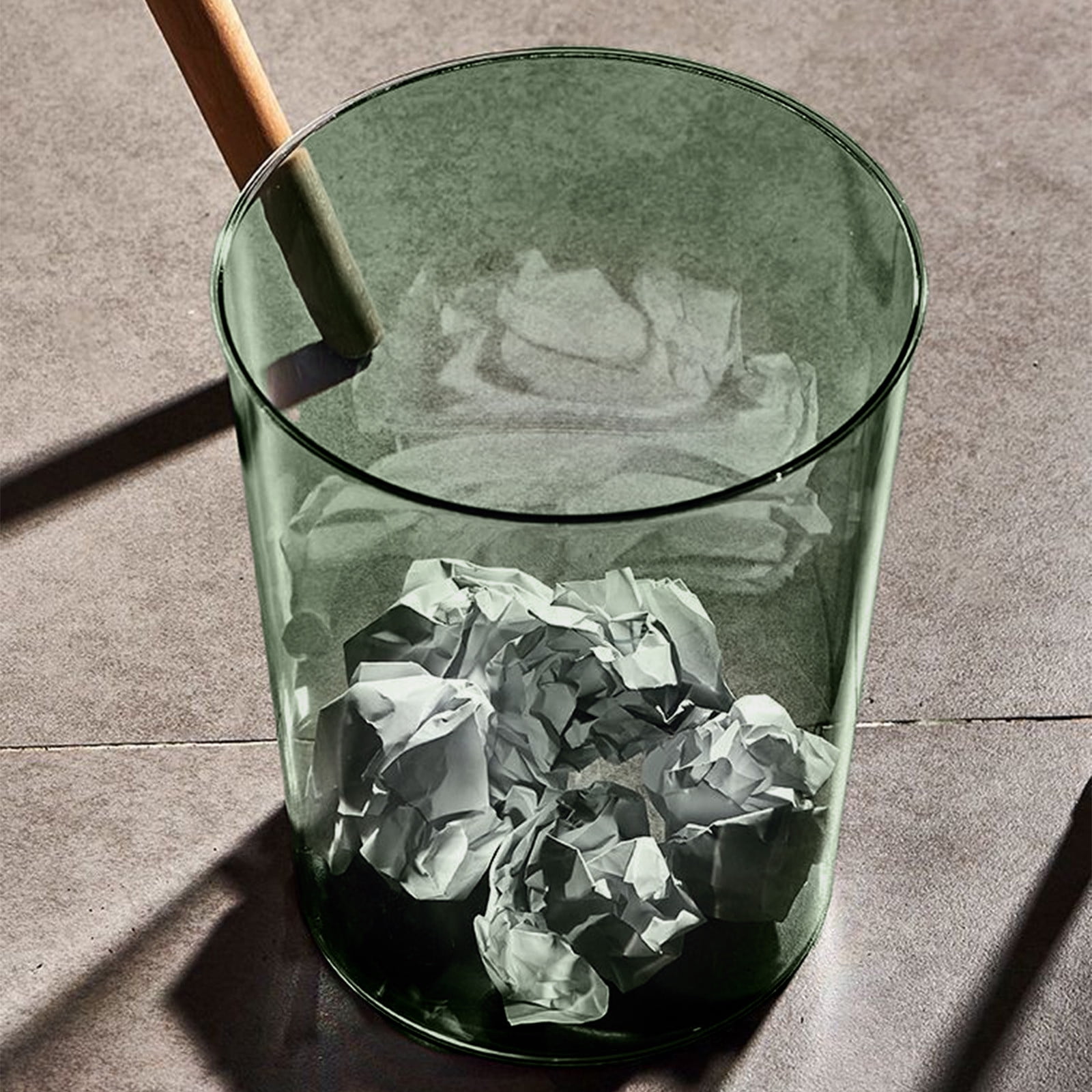 Summercome Wastepaper Basket Dustbin, Clear Round Rubbish Bin ...