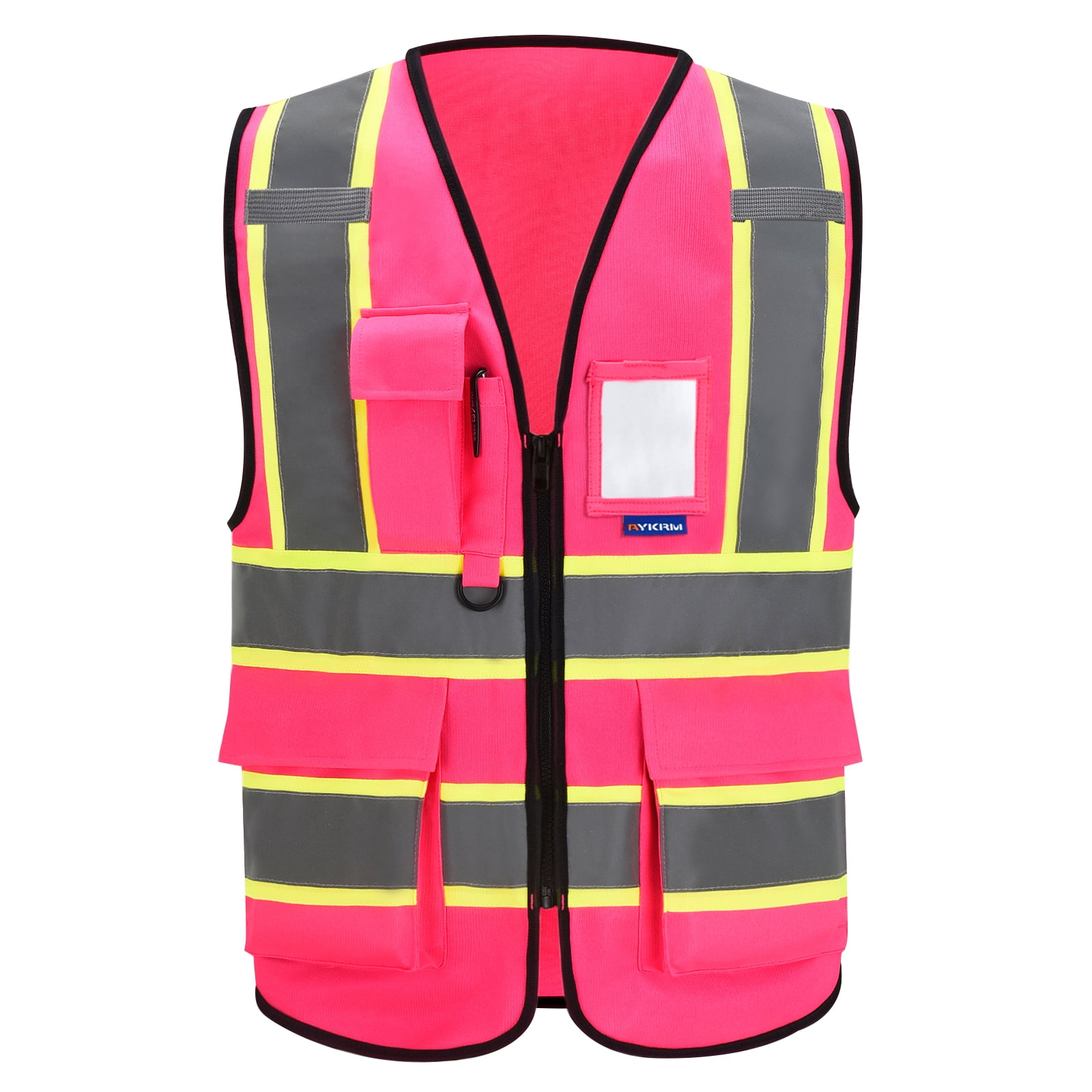 AYKRM Pink High Vis Reflective xxl Safety Vest for Women Men Security ...