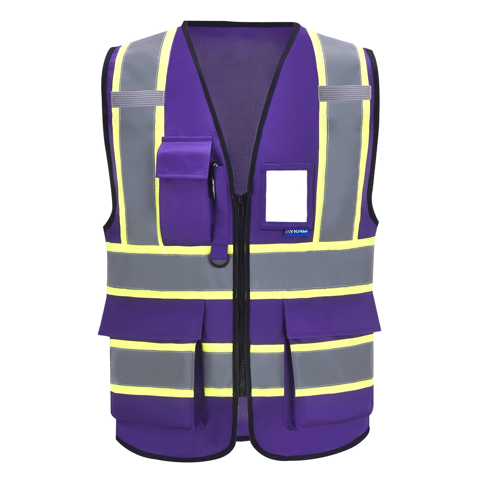 AYKRM Purple High Vis Reflective Safety Vest for Women Men Security ...