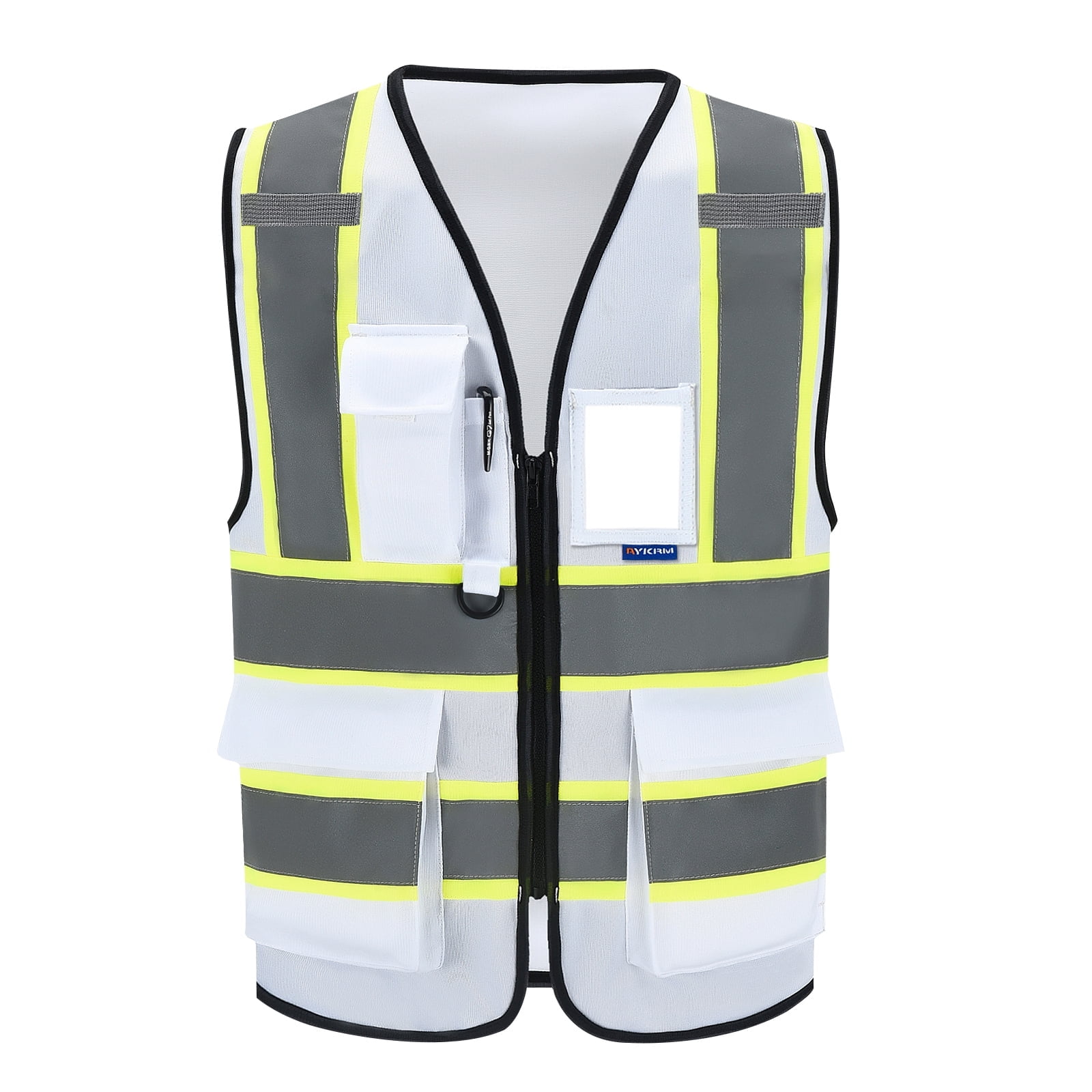 AYKRM White 4XL 5XL High Vis Reflective Safety Vest for Women Men ...
