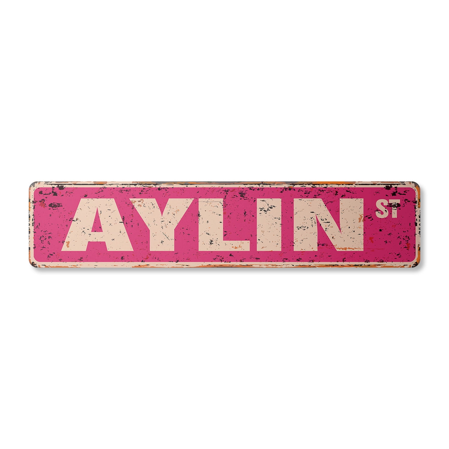 AYLIN Vintage Plastic Street Sign Childrens Name Room Sign | Indoor ...