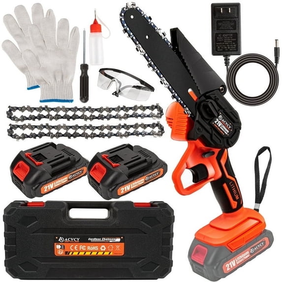 AYMZ 6 Inch Mini Cordless Electric Chainsaw, 21V Pruning Saw for Garden ...