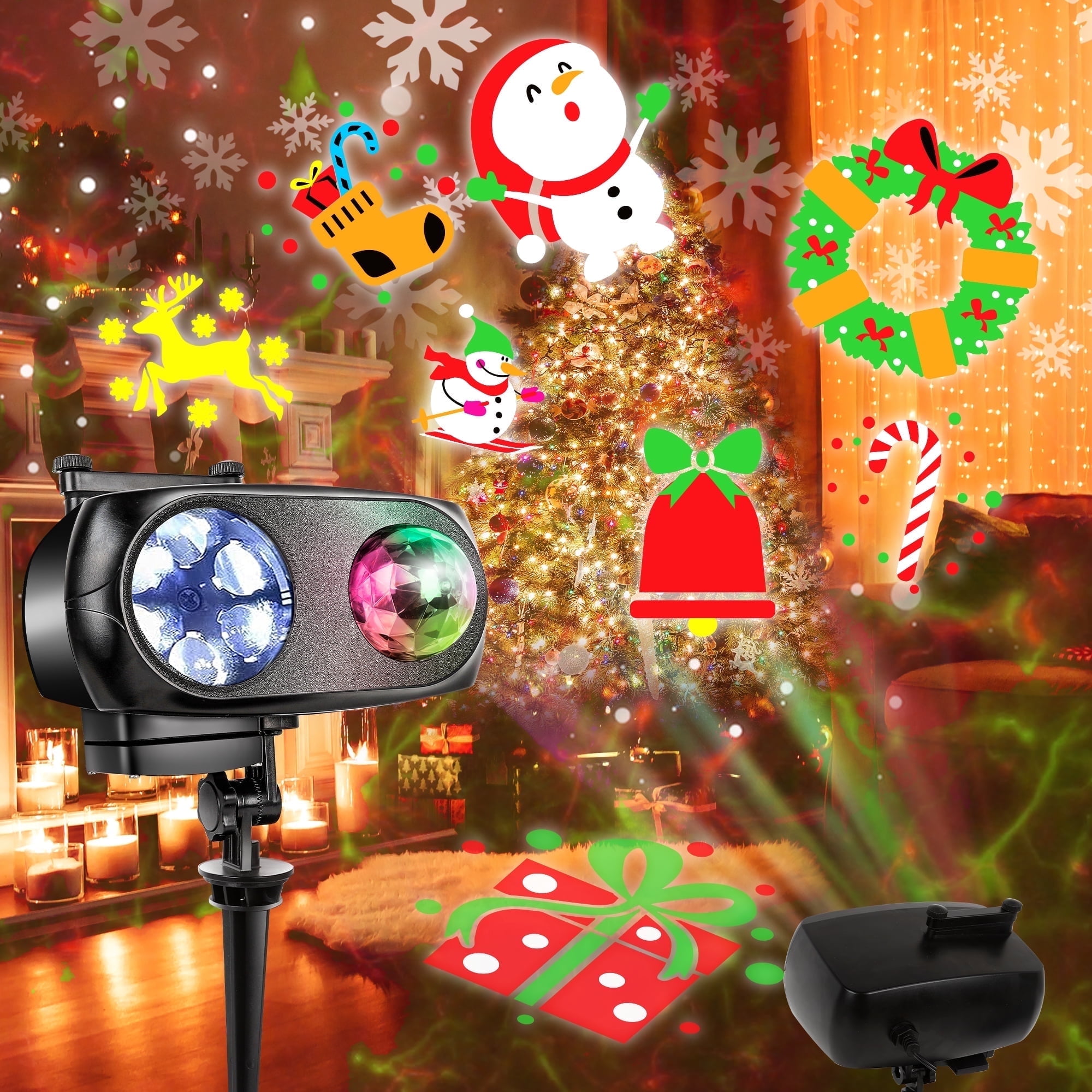 AYMZ 2023 Upgraded Christmas Projector, LED Snowflakes, 2-in-1 Indoor ...