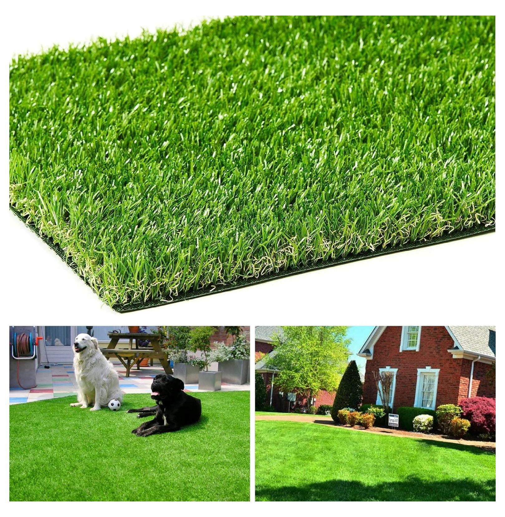 AYOHA Artificial Turf 4' x 6' with Drainage, 1.38 Inch Realistic Fake ...