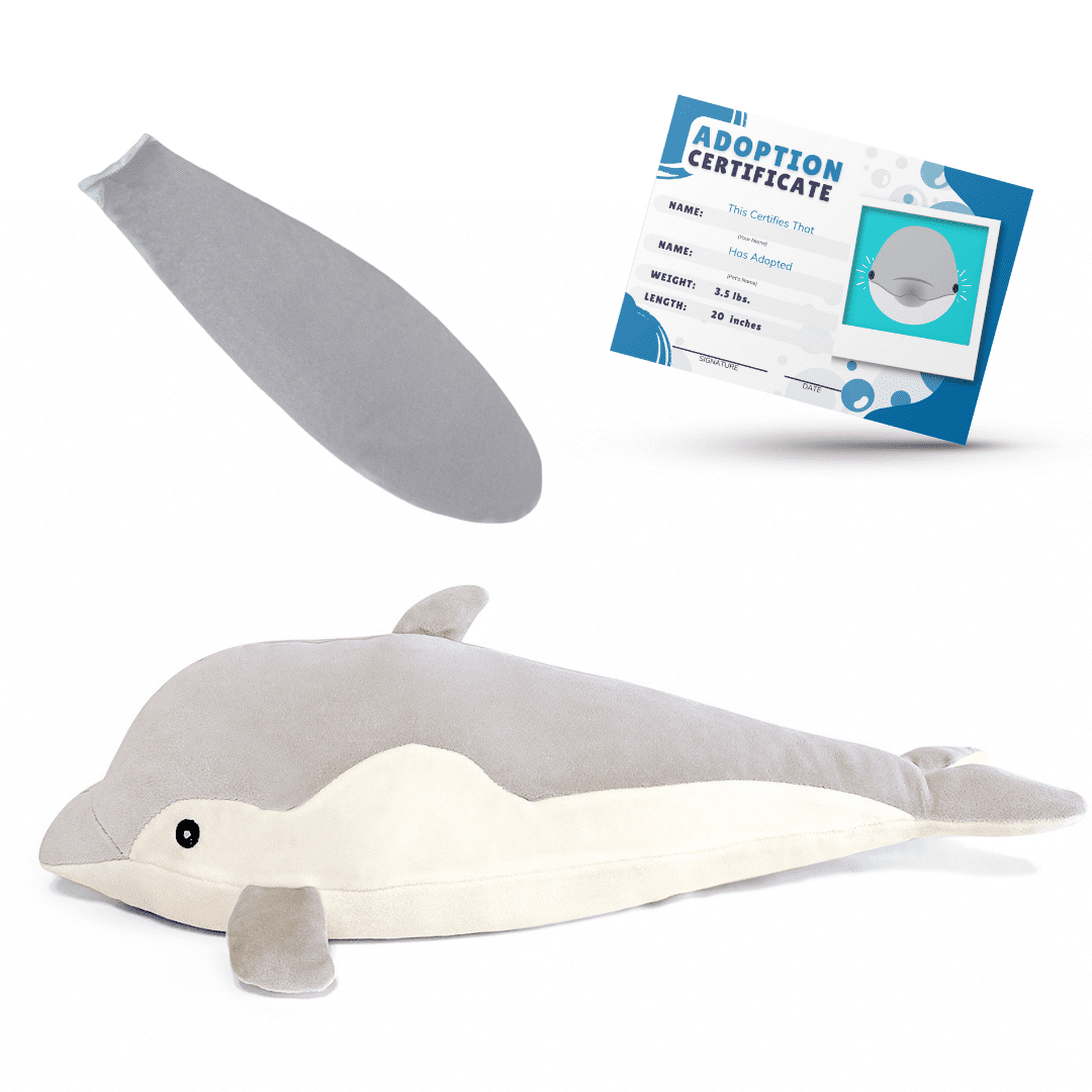 AYOKA TOYS 3.5 lbs Weighted 20" Dolphin Stuffed Animal, Soft Plush ...