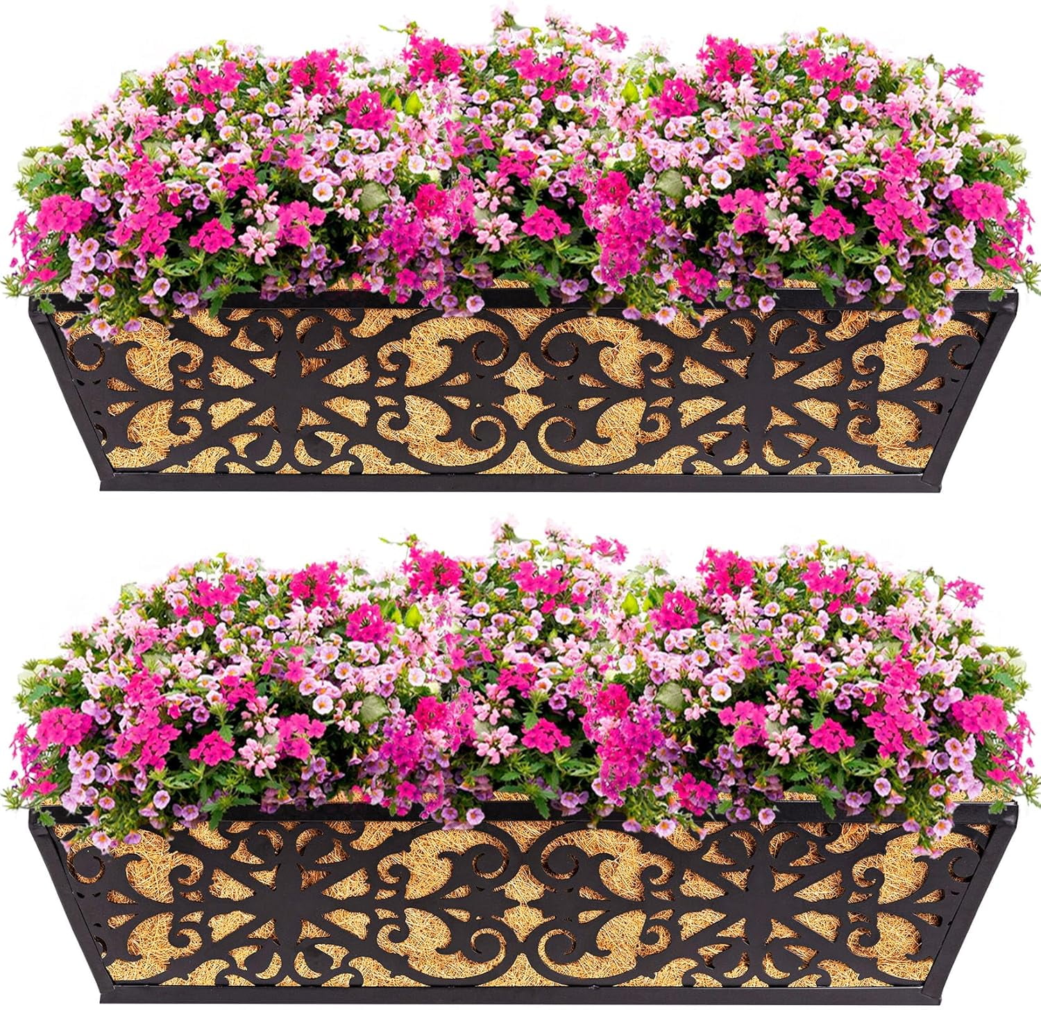 AYOSEA 2 Pack 24 Inch Window Boxes Planters Railing Planter Box with ...