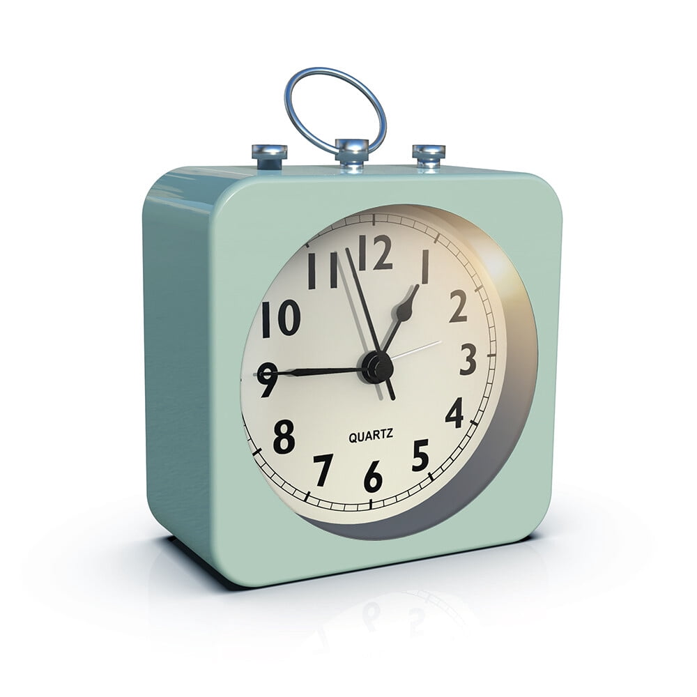 AYRELY Small, Battery Powered, Lighted Table Alarm Clock, Square Metal ...