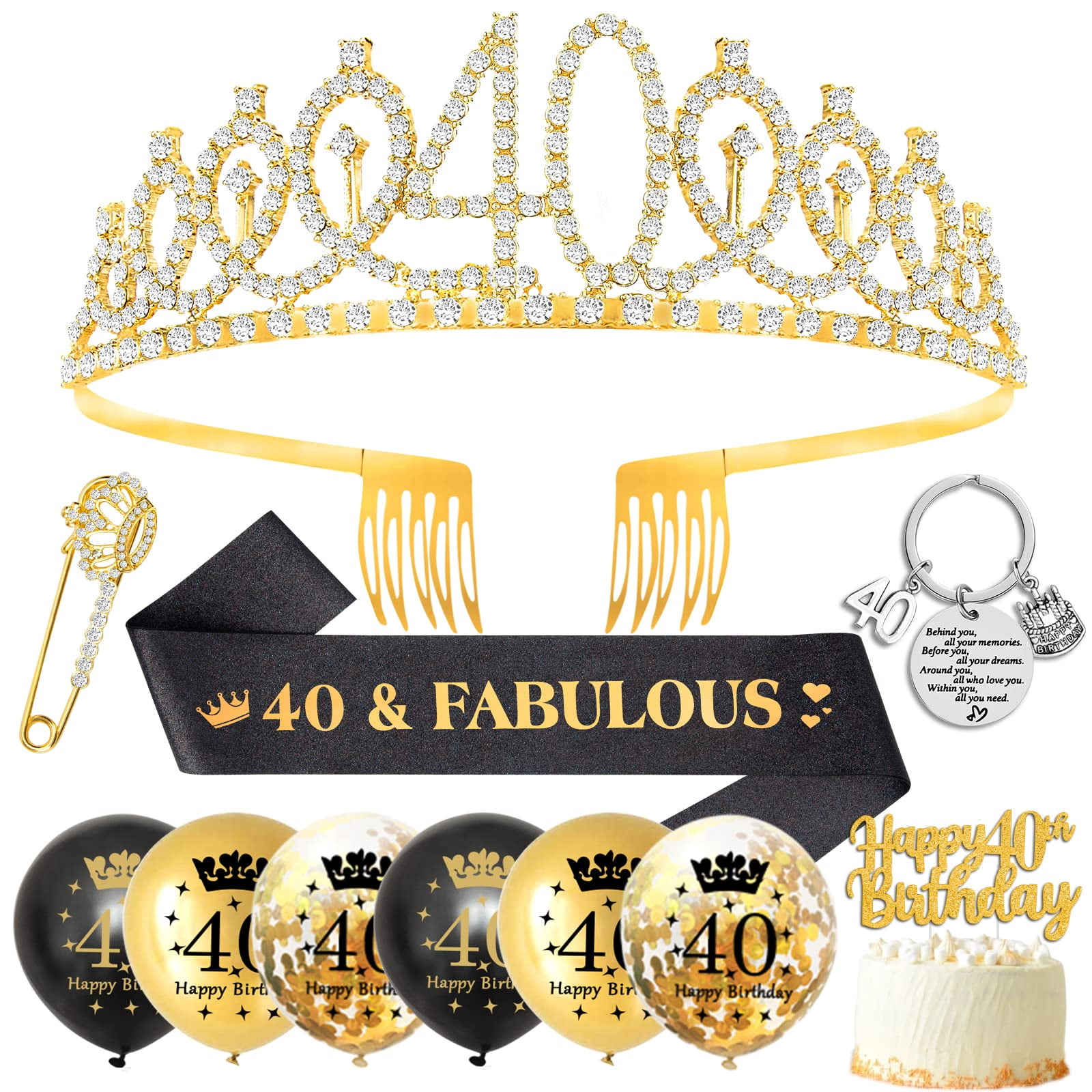 AYUQI 40th Birthday Decorations, 40th Birthday Gifts for Women, 40th ...