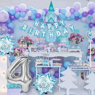 Winter Wonderland Party Banner Snowflake Happy Birthday Banner, Winter