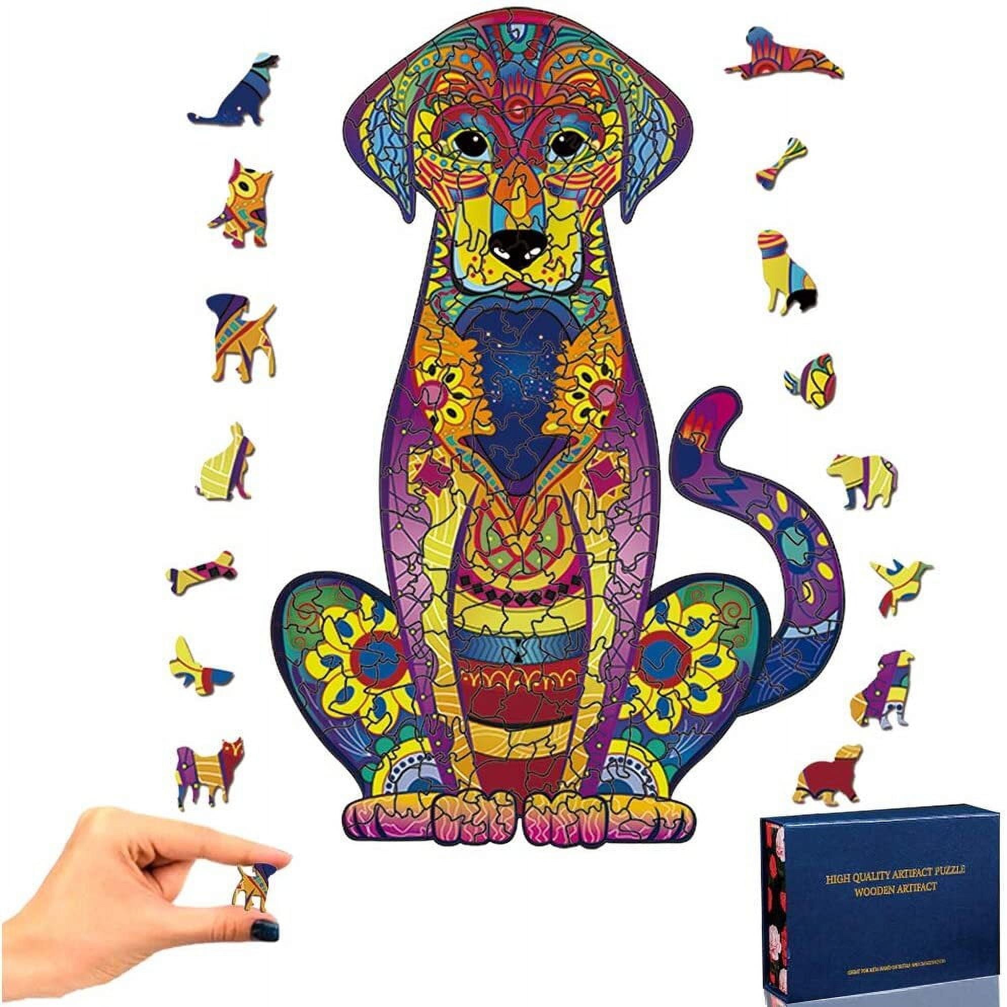 AYUQI Labrador Wooden Puzzle 3D Wooden Puzzle Animal Shape Unique ...