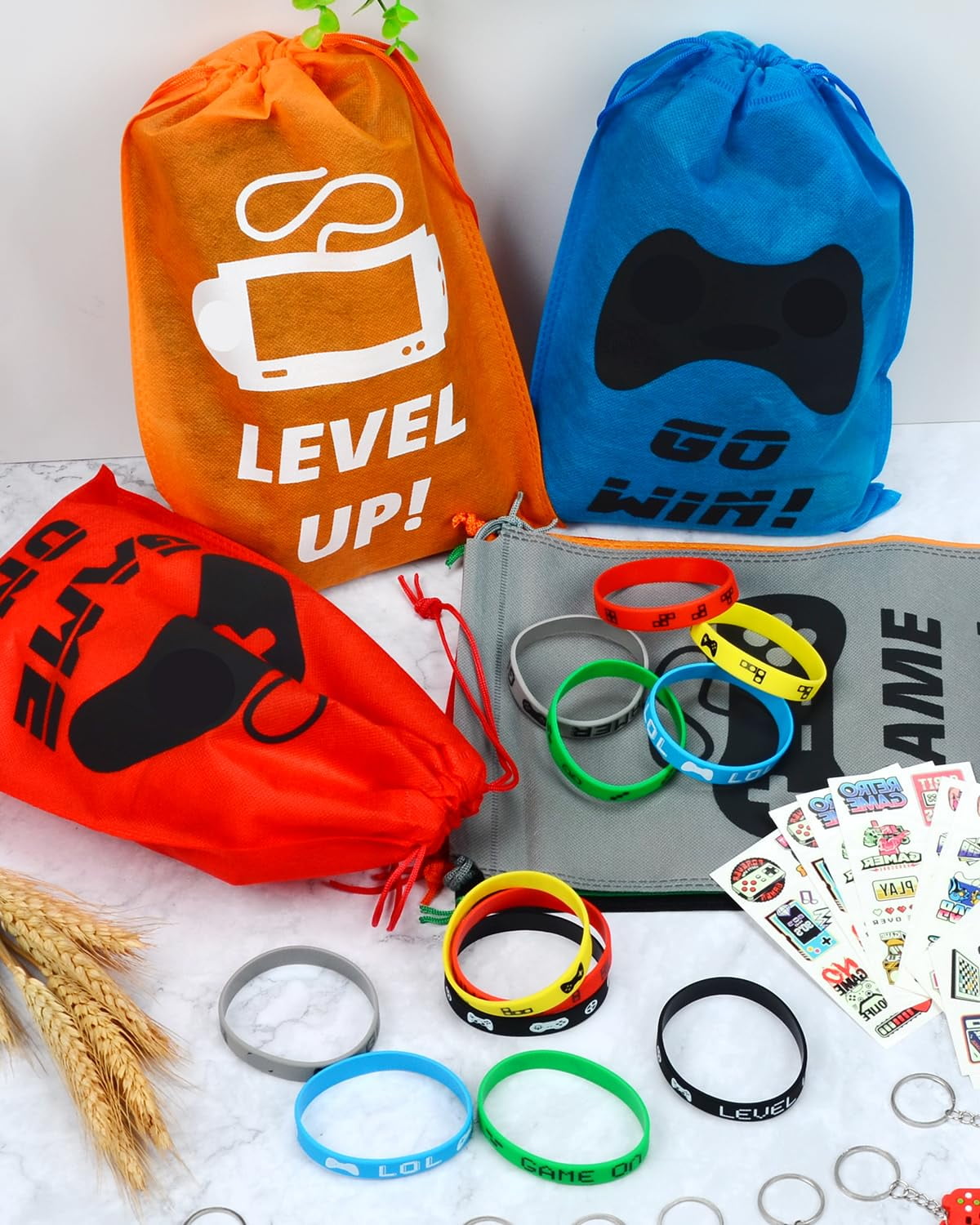 AYUQI Video Game Party Favors Birthday Supplies, Gamer Drawstring Bag ...