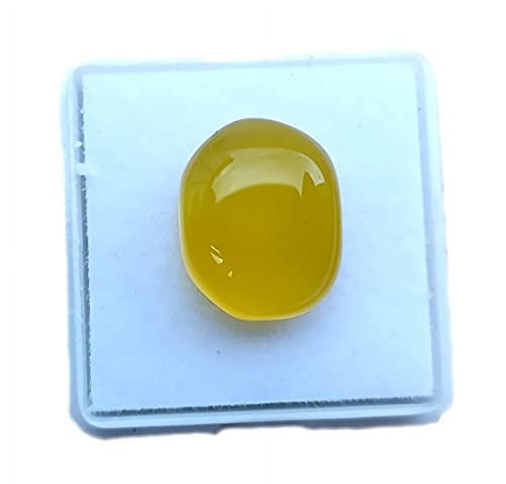AYUSH GEMS 4.25 Carat Natural Yellow Aqeeq Stone/Yellow Stone/Real Akik ...