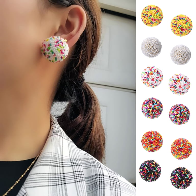Handmade Beaded Dangle Earrings