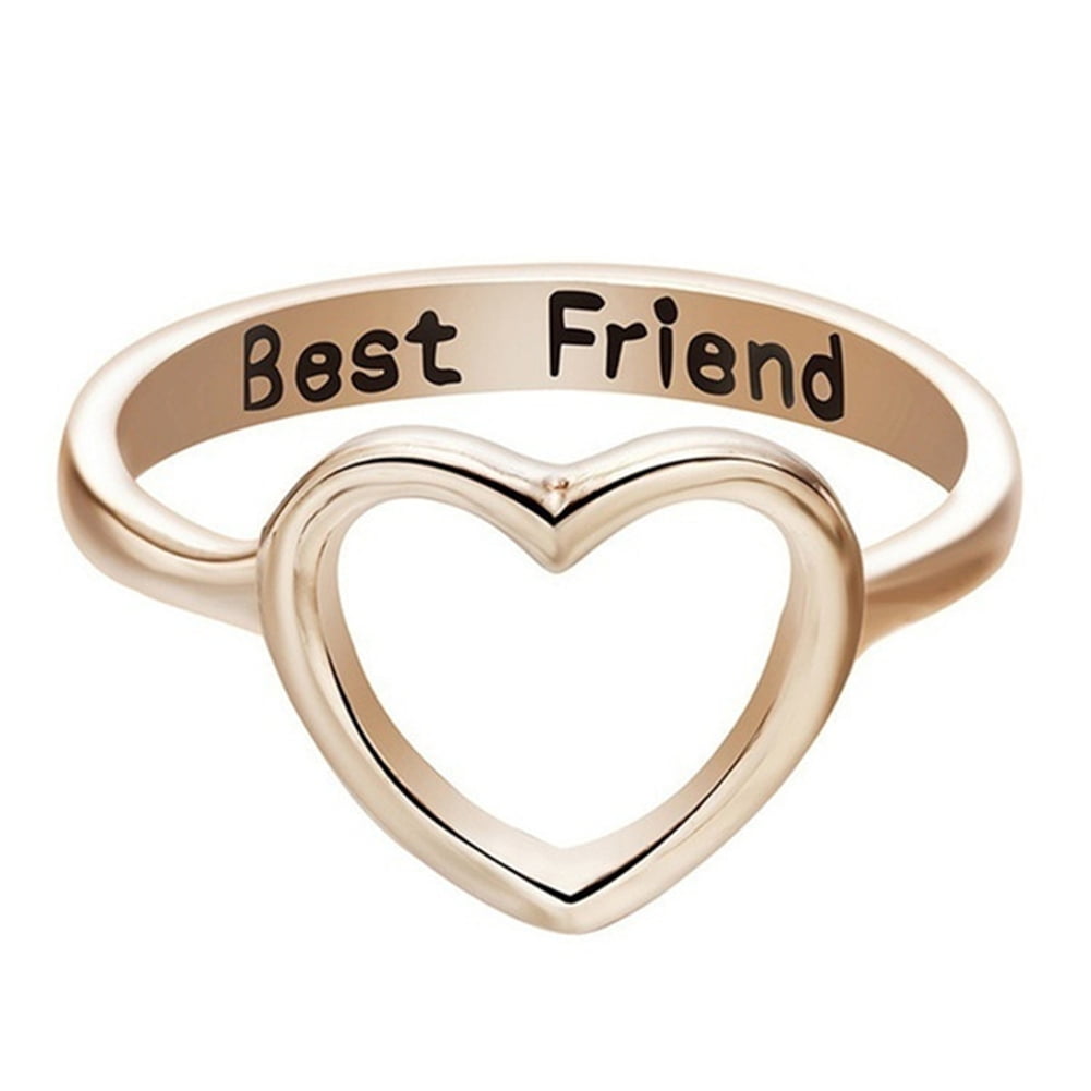 AYYUFE 10PCS Women Fashion Best Friend Hollow Heart Finger Ring Party ...
