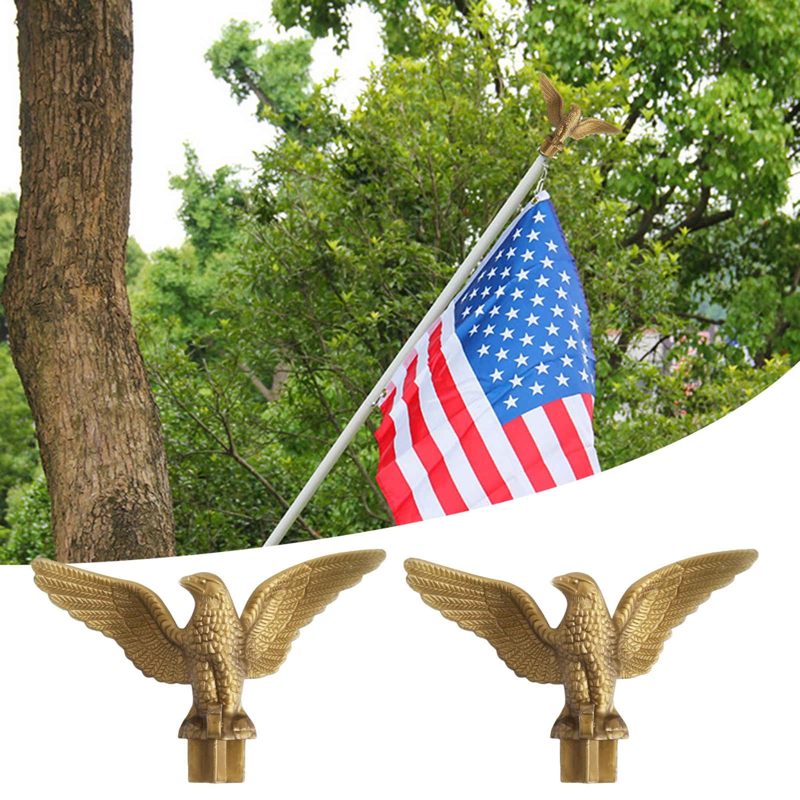 AYYUFE 5PCS Flag Pole Topper Non-deformed Non-broken Independence Day ...