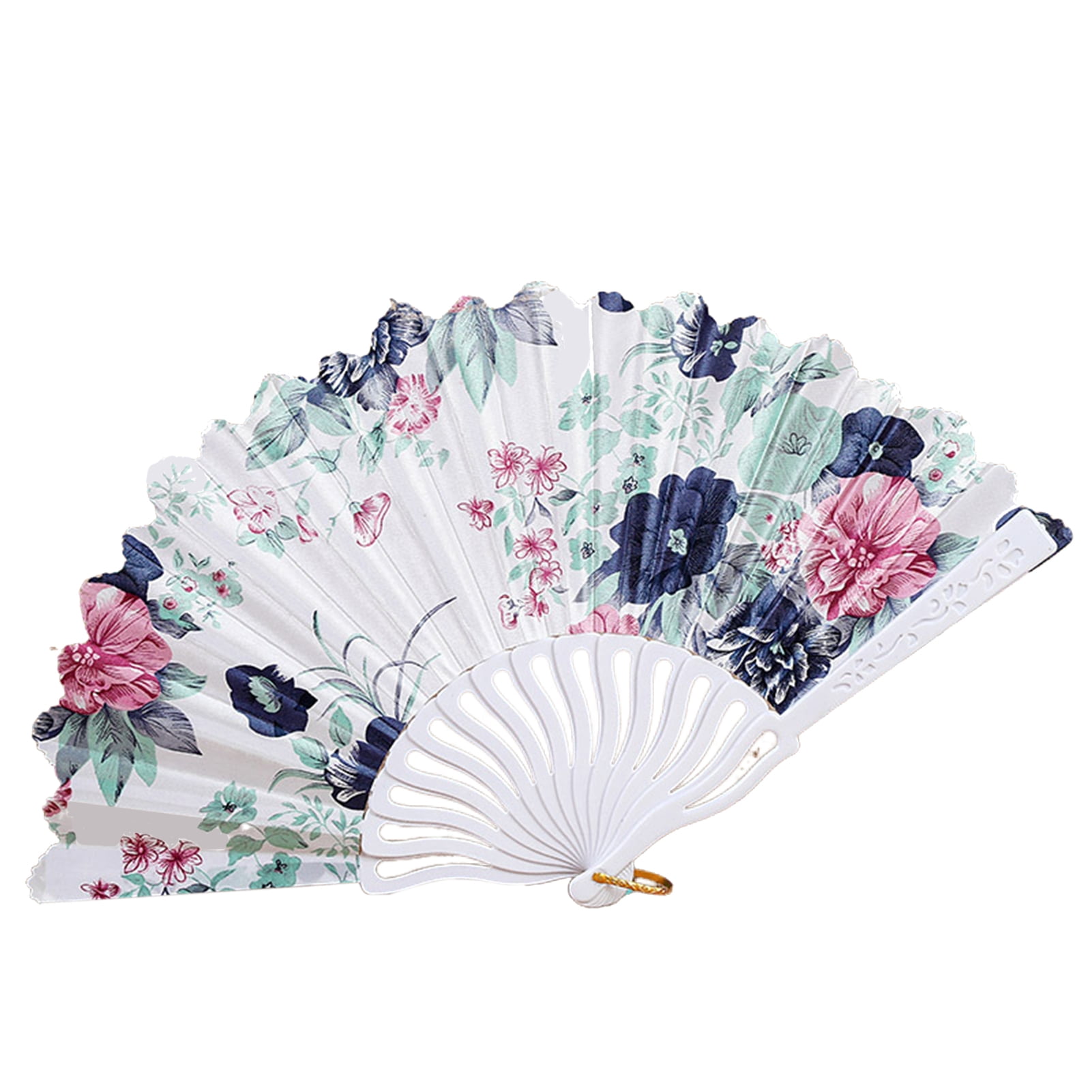 AYYUFE 5PCS Plastic Folding Fan Chinese Style Retro Flower Plain ...
