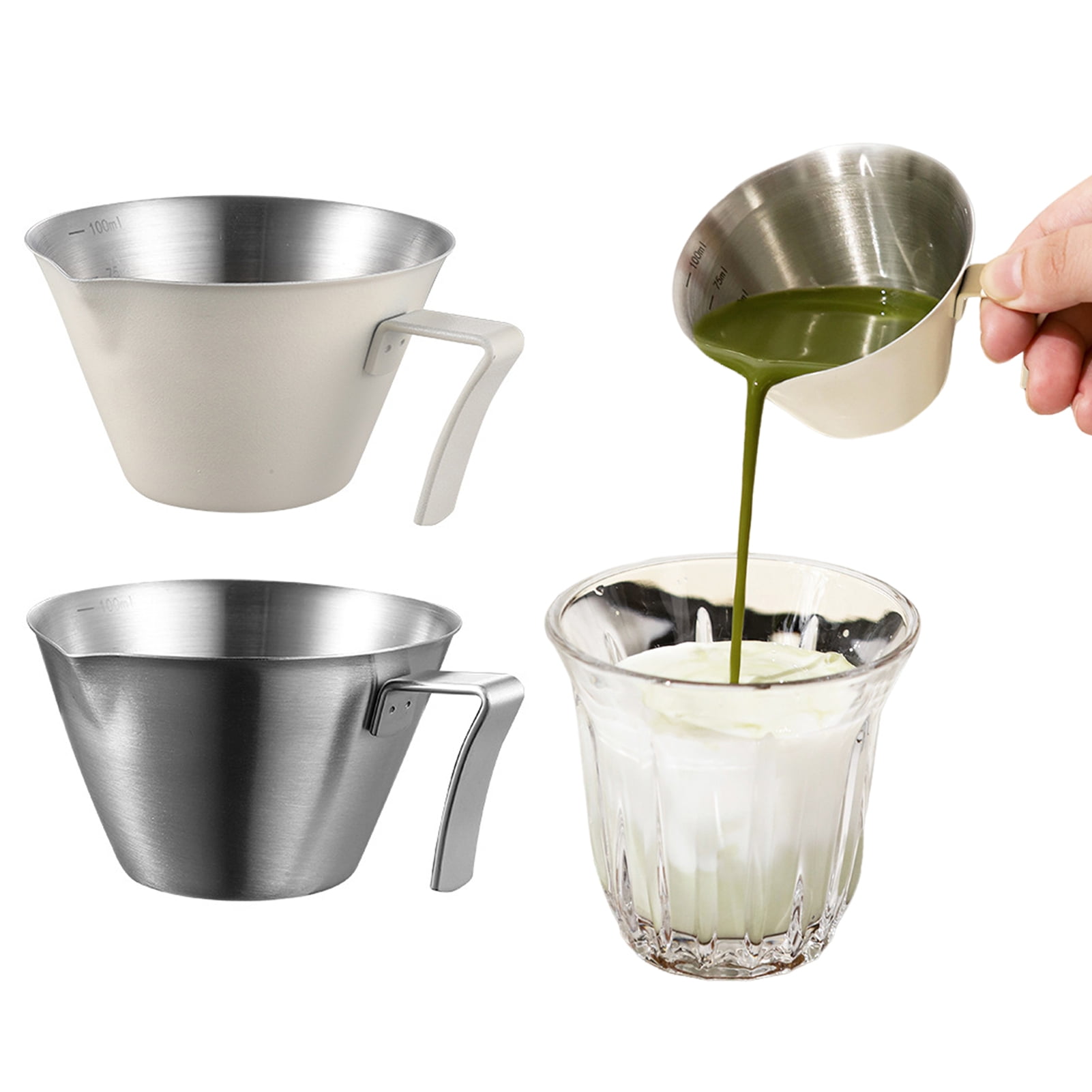 AYYUFE Professional Stainless Steel Coffee Cup with Ergonomic Handle ...