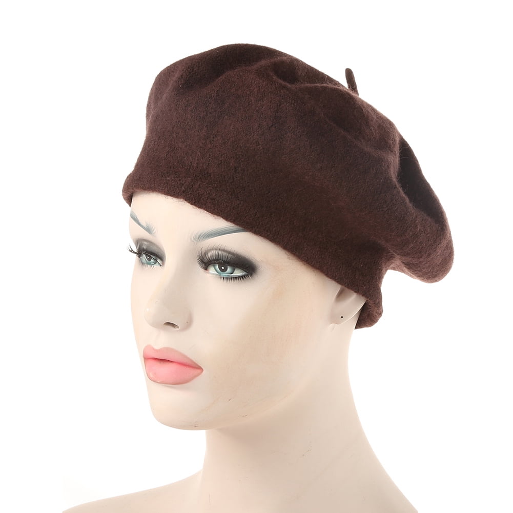 AYYUFE Women Wool Felt Beret Cap Winter Girl Warm Solid Color Beret French Artist Beanie Hat Ski ...