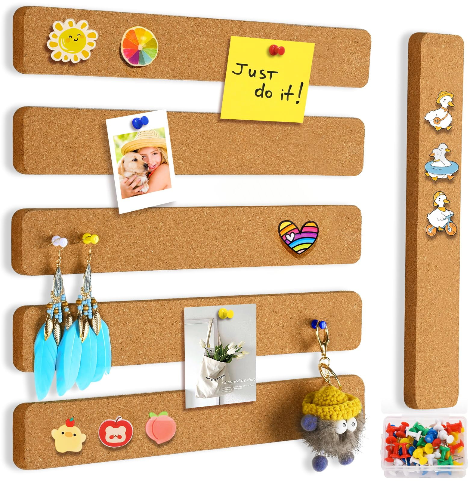 AYZTKUX 6 Pack Cork Board Strips, Thick Small Cork Board for Office ...