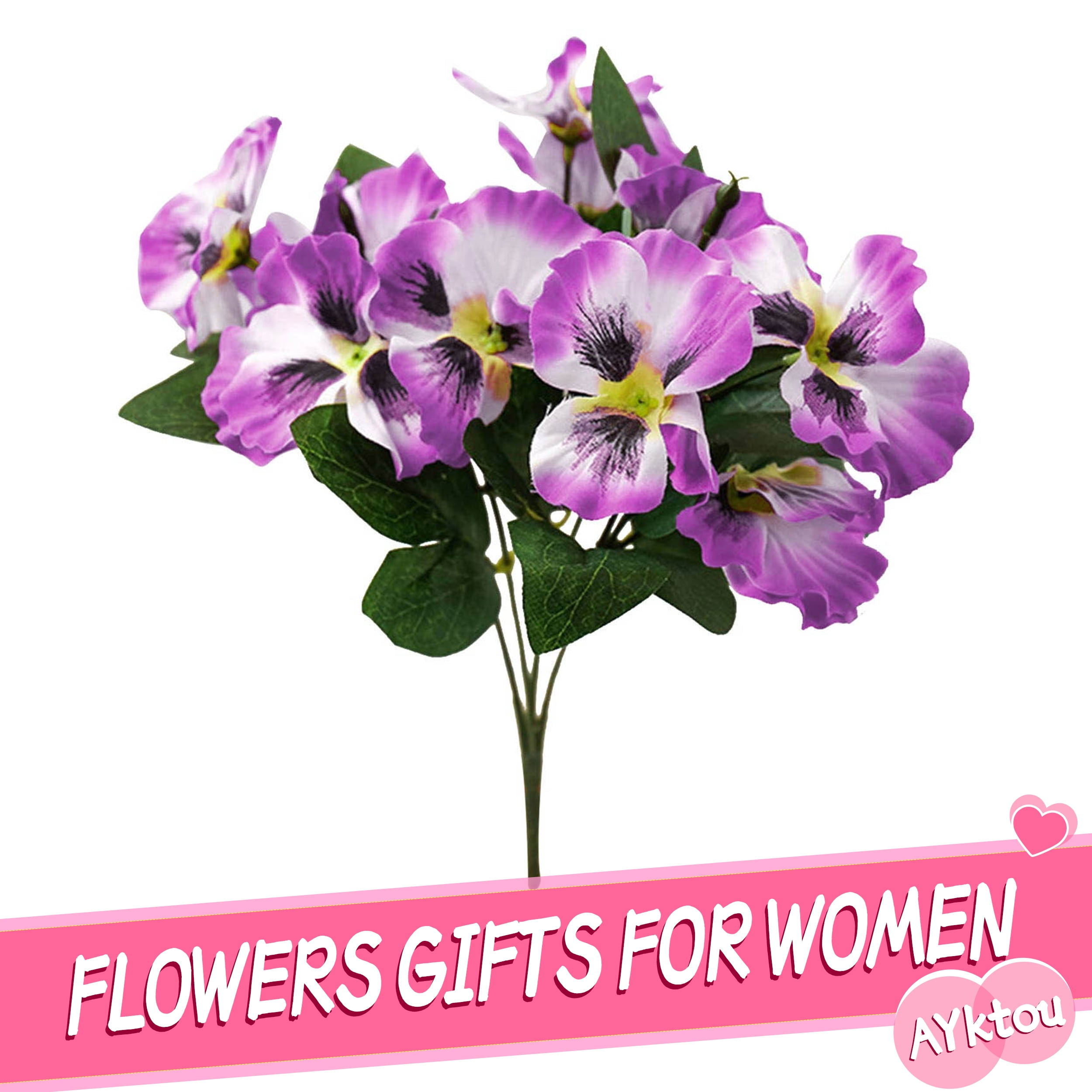AYktou 1 Bundles Outdoor Artificial Flowers - Fake Violet Flowers for ...