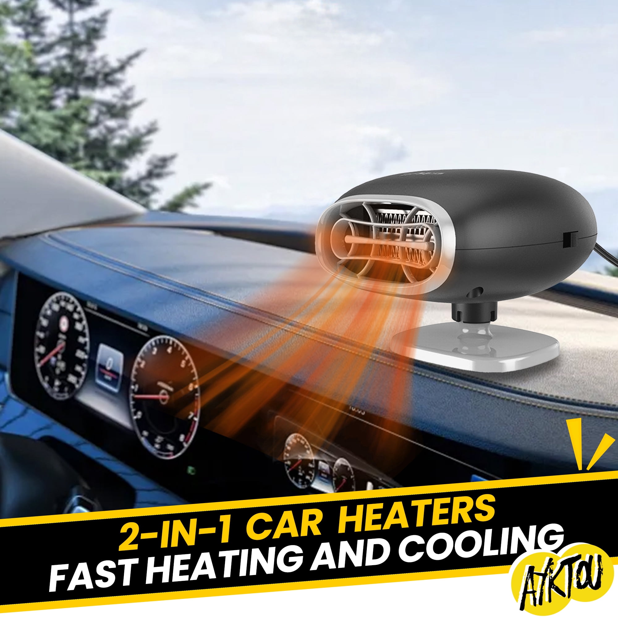 AYktou 12V Car Heater - Portable Car Heaters for Vehicle,Winter /Summer ...