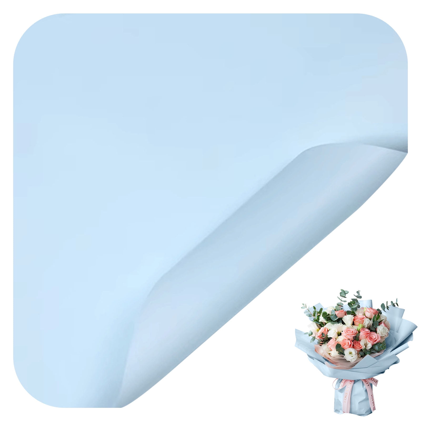 AYktou 20 Sheets Translucent Flower Wrapping Paper - Waterproof Floral ...