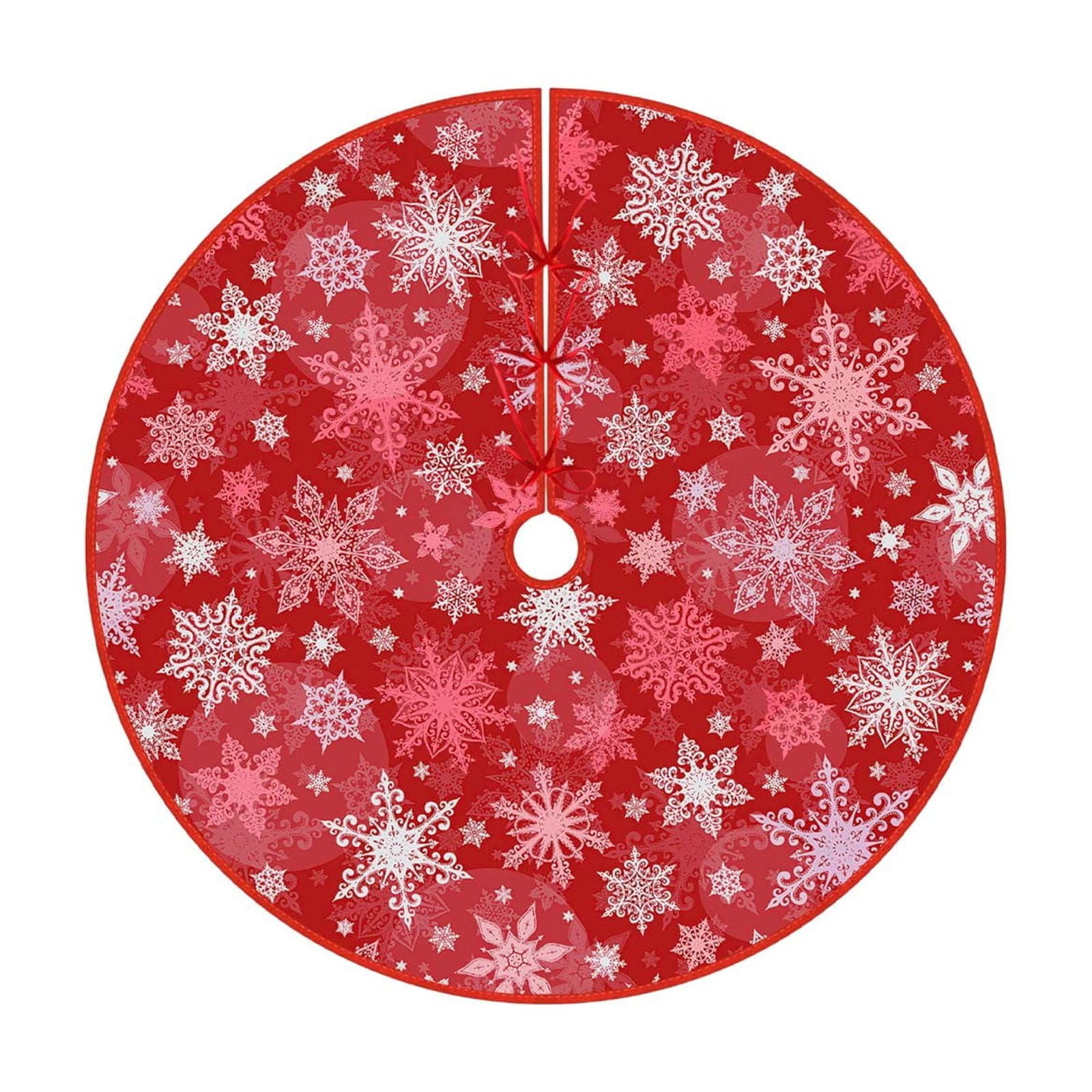 AYktou 35 Inch Christmas Tree Skirts, Red Christmas Tree Bottom Aprons ...