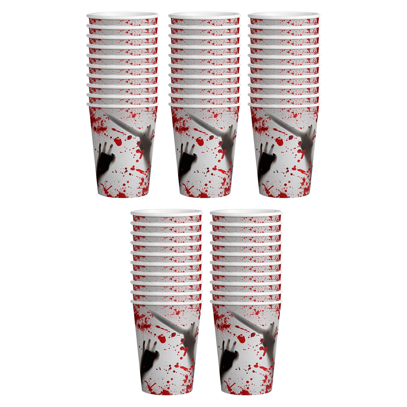 AYktou 50pcs Halloween Disposable Cups Themed Horror Party Bloods Print ...