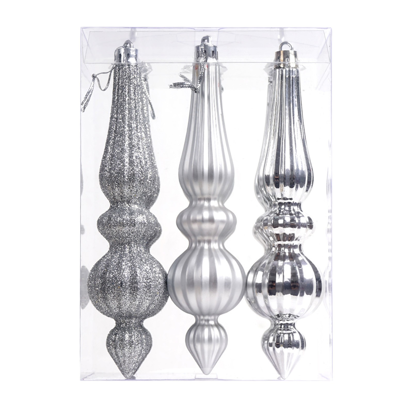 AYktou 6 Pcs Christmas Tree Hanging Ornaments, Electroplated Plastic ...