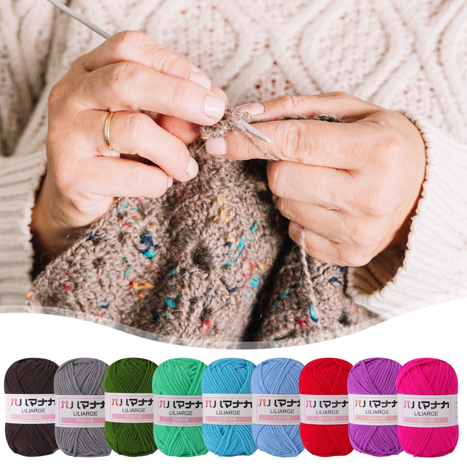 AYktou Acrylic Yarn Mini Skeins - Cotton Yarn of Soft Lightweight Yarn ...