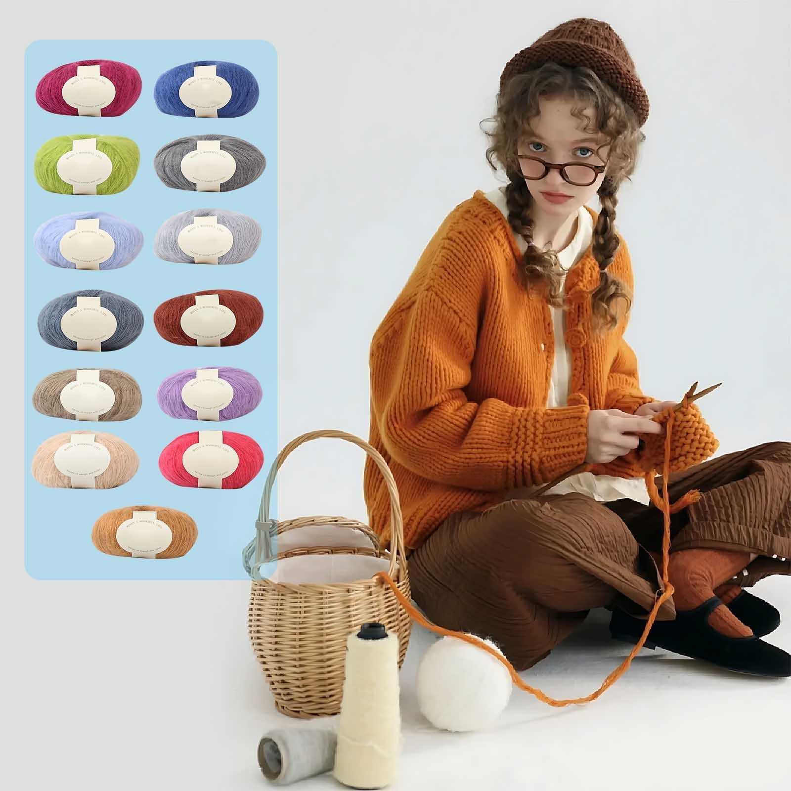 AYktou Angola Mohair Yarn for Crocheting -Nice Soft Mohair Crochet Yarn ...