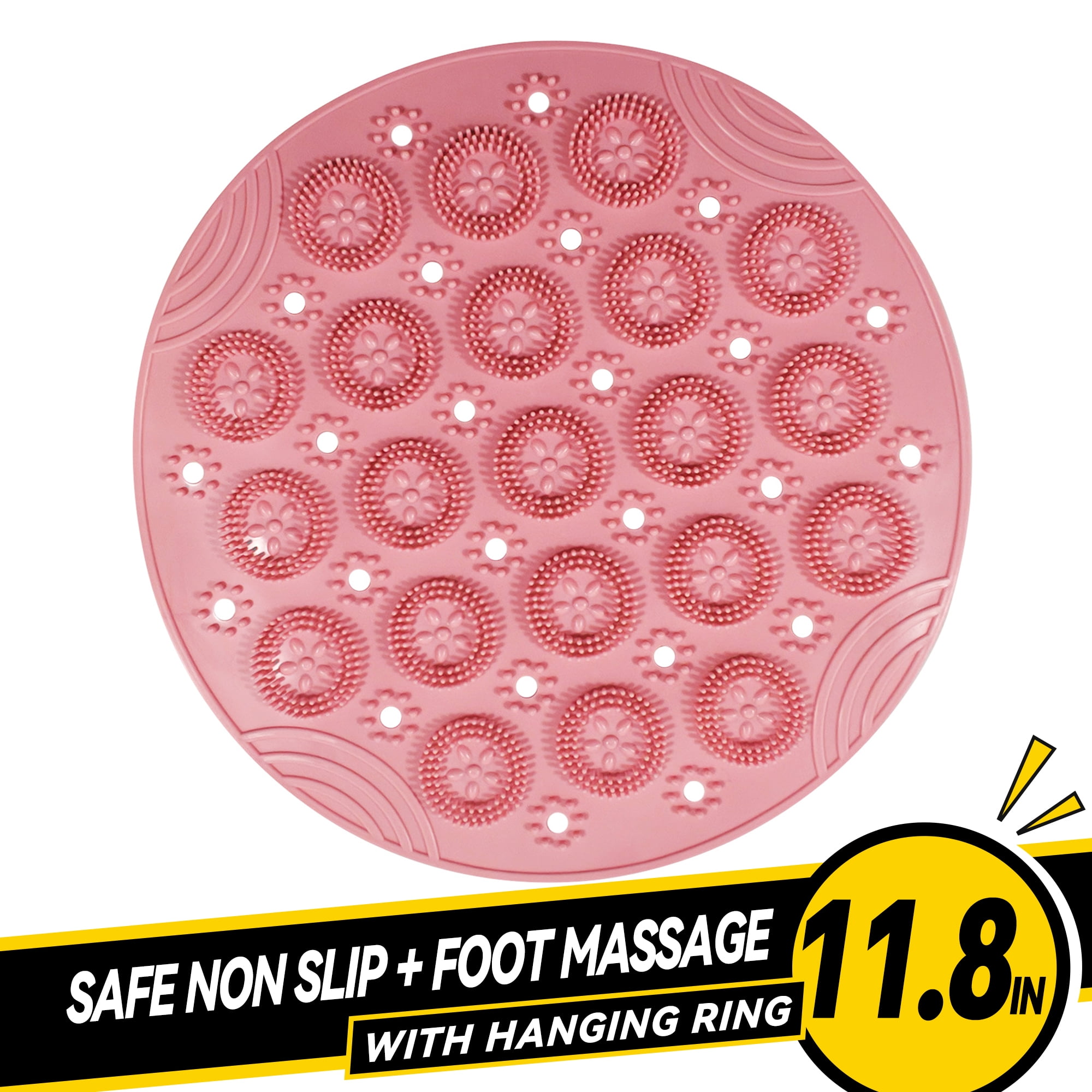 AYktou Bath Mat Round Non Slip Anti Mold Shower Mat 11.8"x11.8" PVC ...