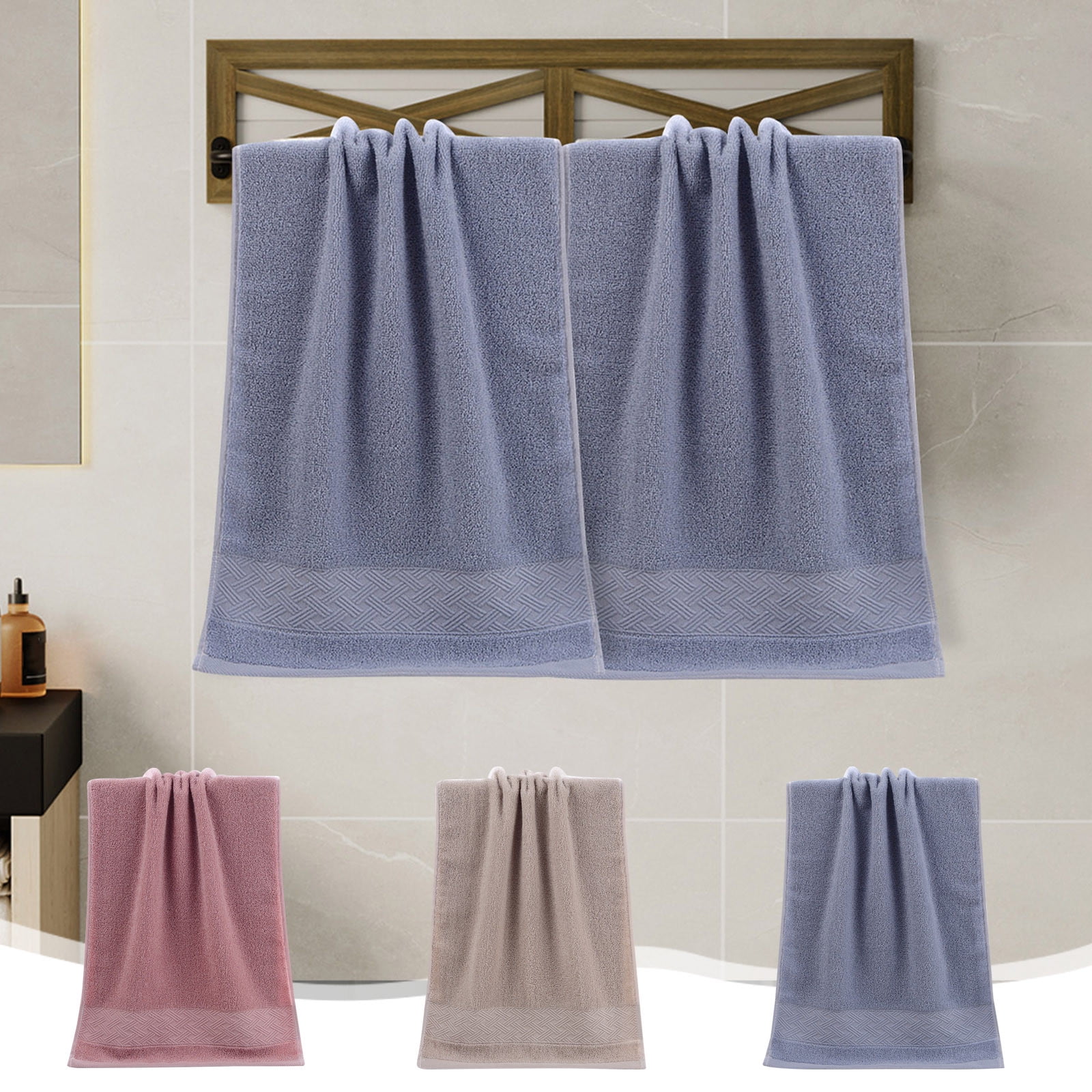 AYktou Bath Towels -100% Cotton Wash Cloths,Soft Lightweight Bathroom ...