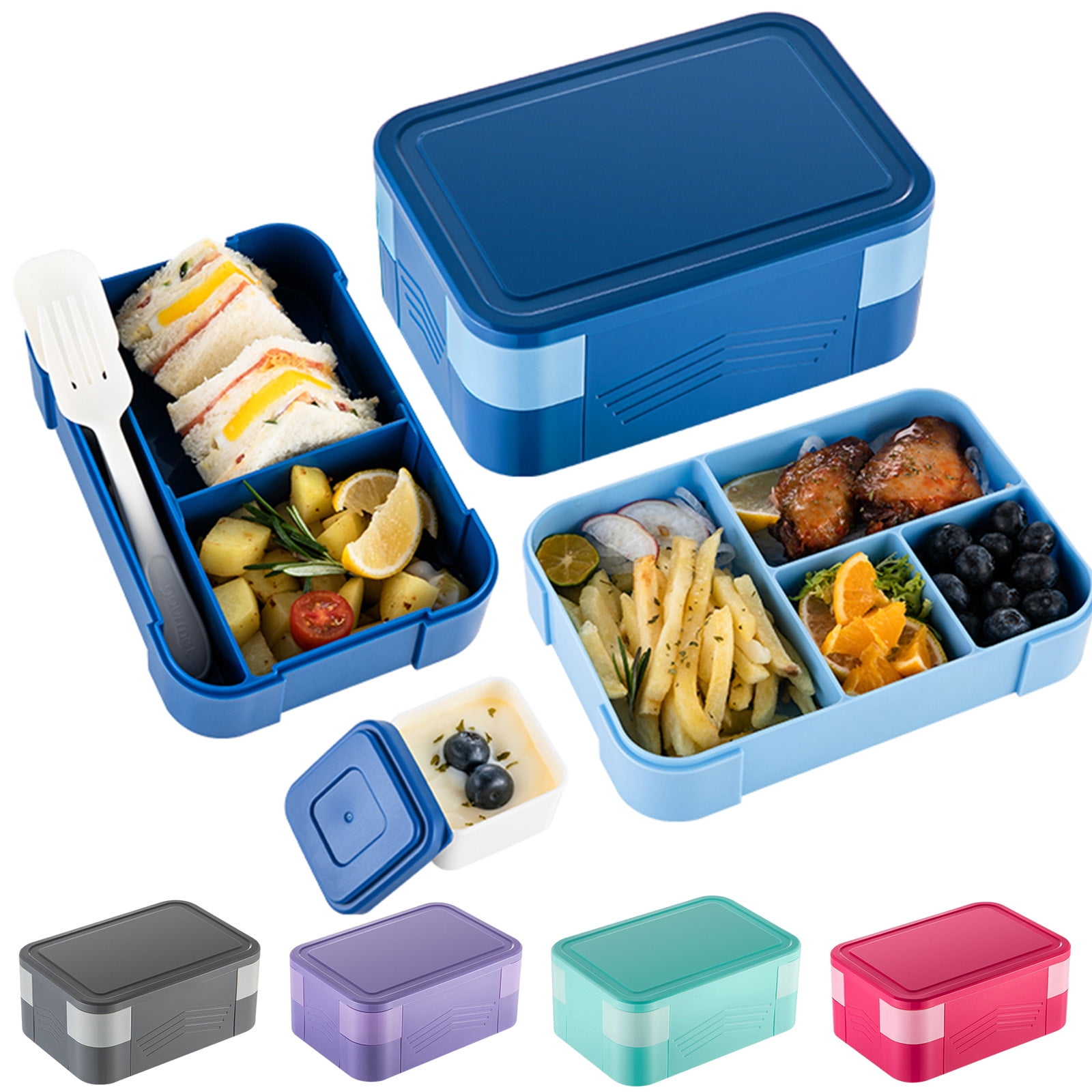 AYktou Bento Box Adult Lunch Box,Containers for Adults Men Women with 6 ...