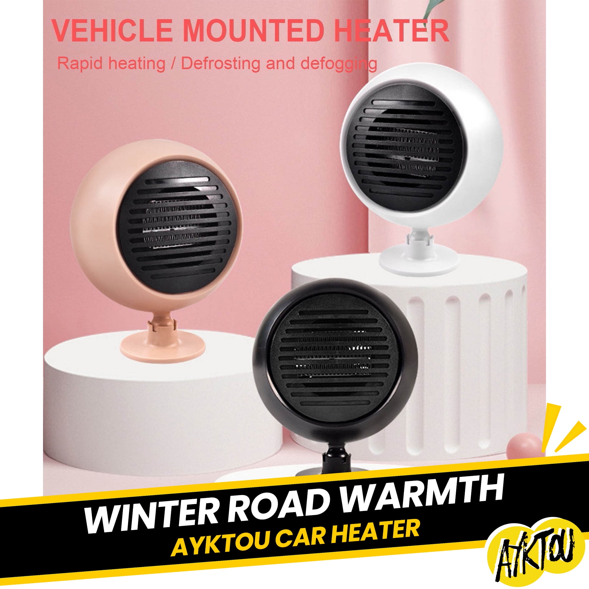 AYktou Car Heater - 360° Rotatable Heater 24V 240W Heating Fan De ger ...