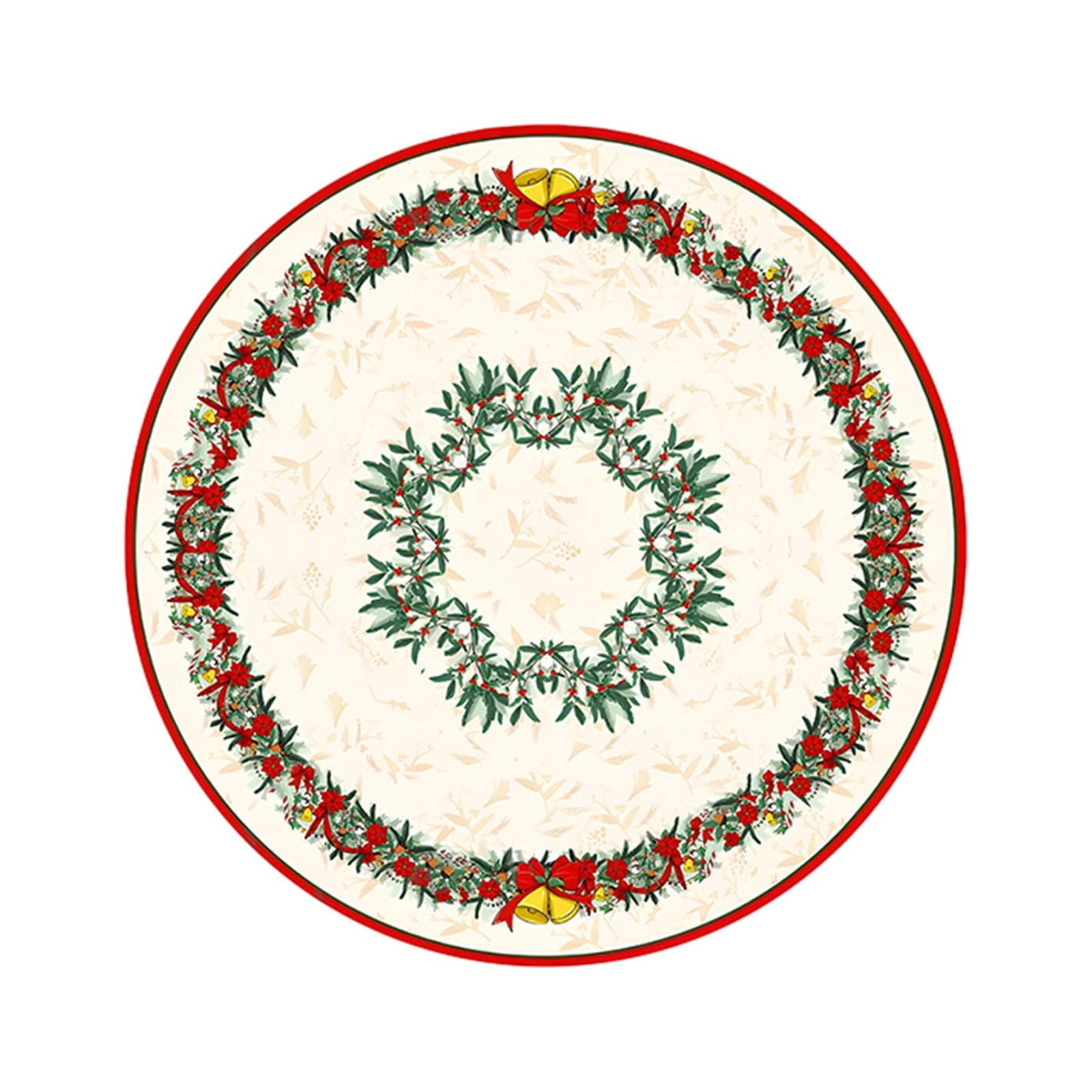 AYktou Christmas Round Area Rug-23.62in Vintage Red Green Area Rug ...