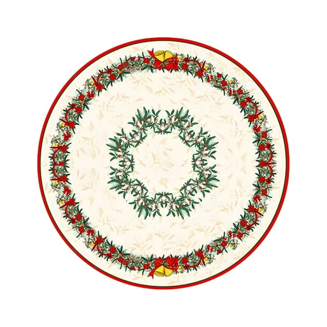 AYktou Christmas Round Area Rug-23.62in Vintage Red Green Area Rug ...