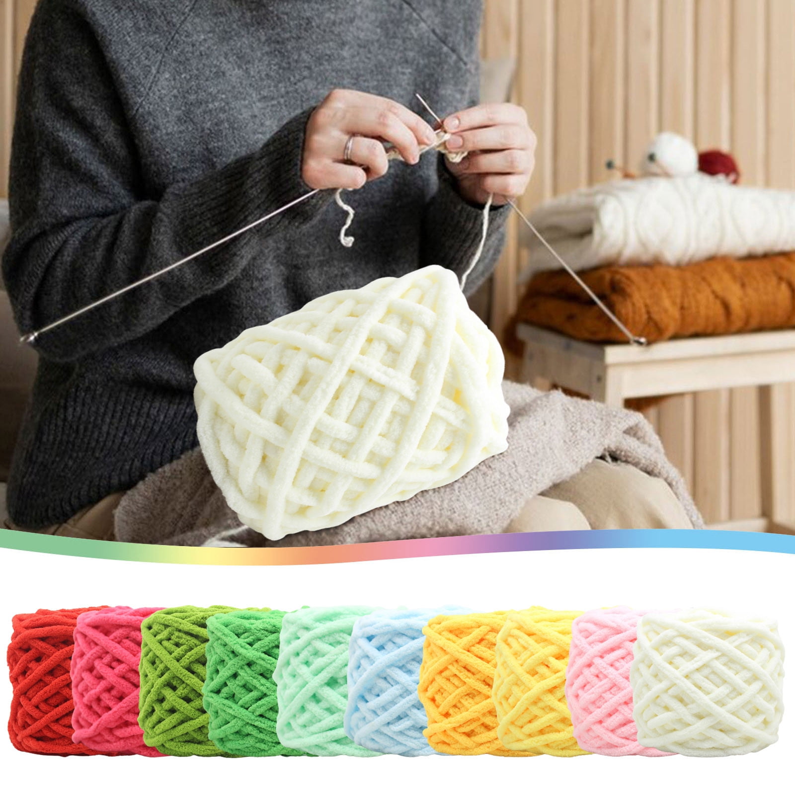 AYktou Chunky Yarn Clearance-Thick Yarn Chunky Blanket Yarn for ...