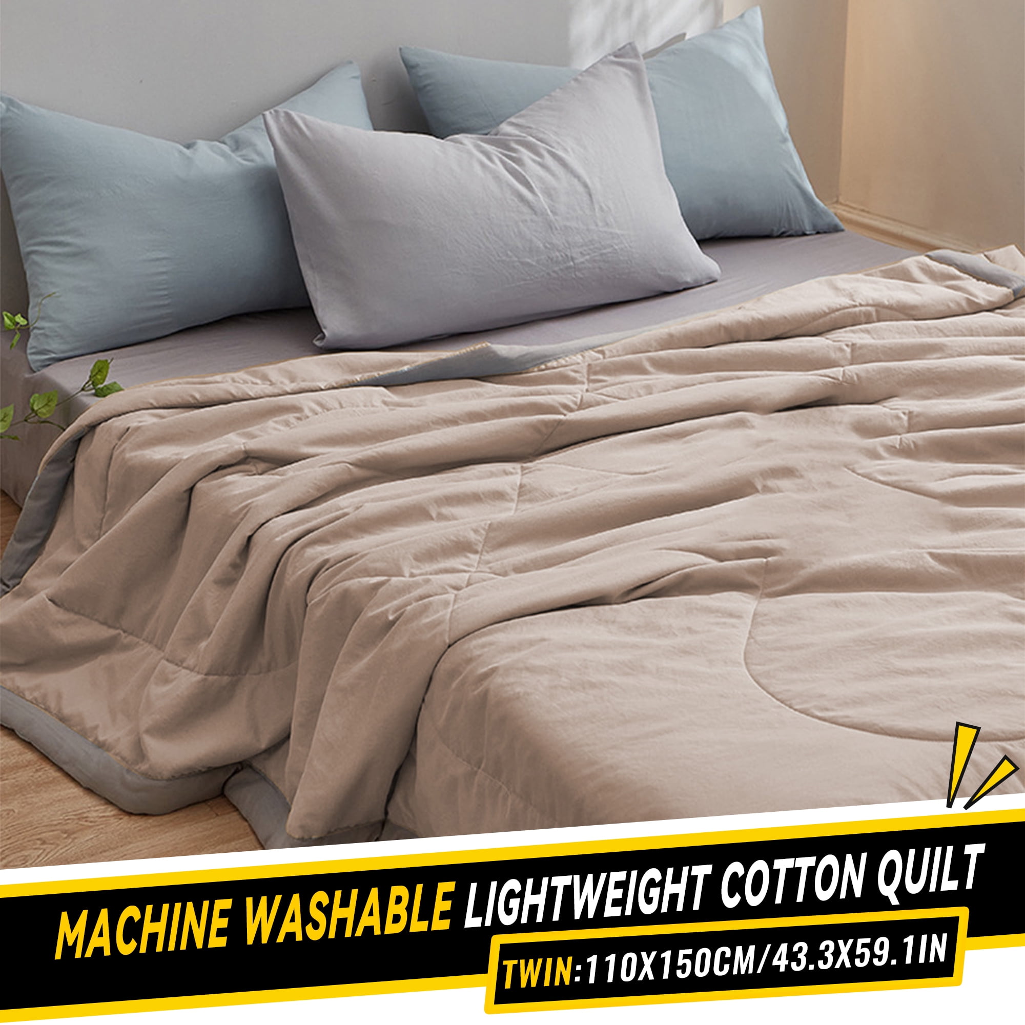 AYktou Cotton Comforter-Machine Washable Lightweight Quilt,Ideal for ...