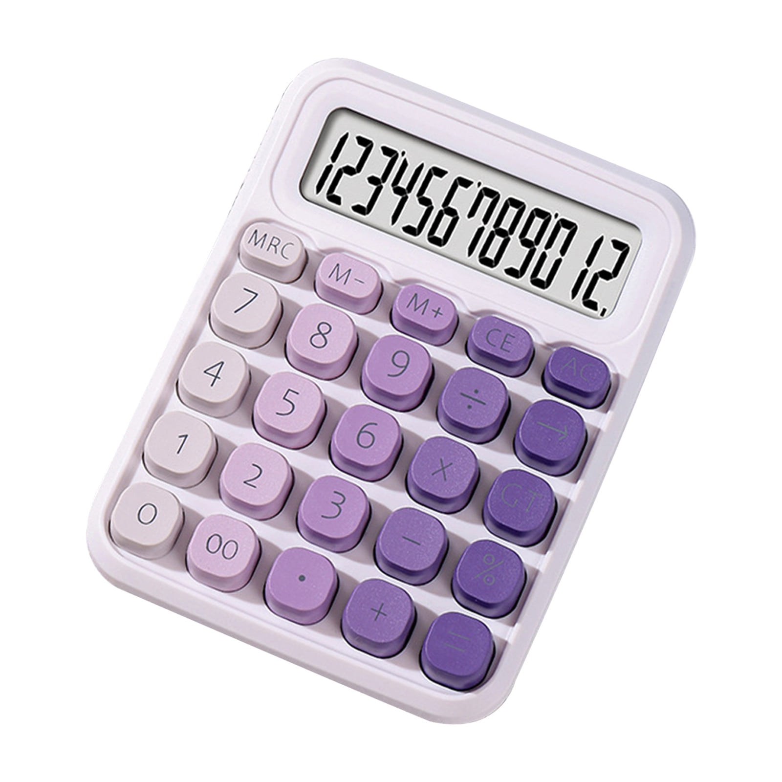 AYktou Cute Desktop Calculator, 12 Digits,Mechanical Clear LCD Display ...