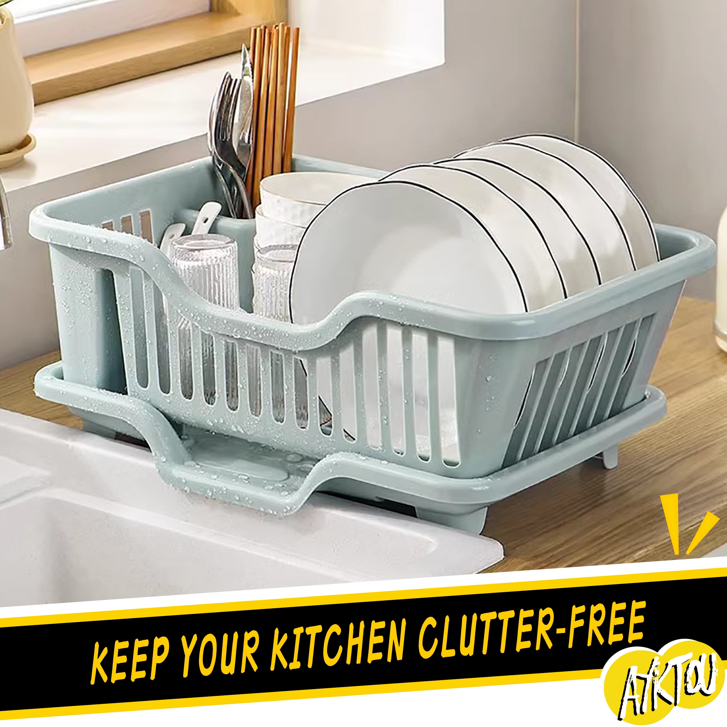 AYktou Dish Drying Rack,Dish Racks for Kitchen Counter,Mini Dish Rack ...